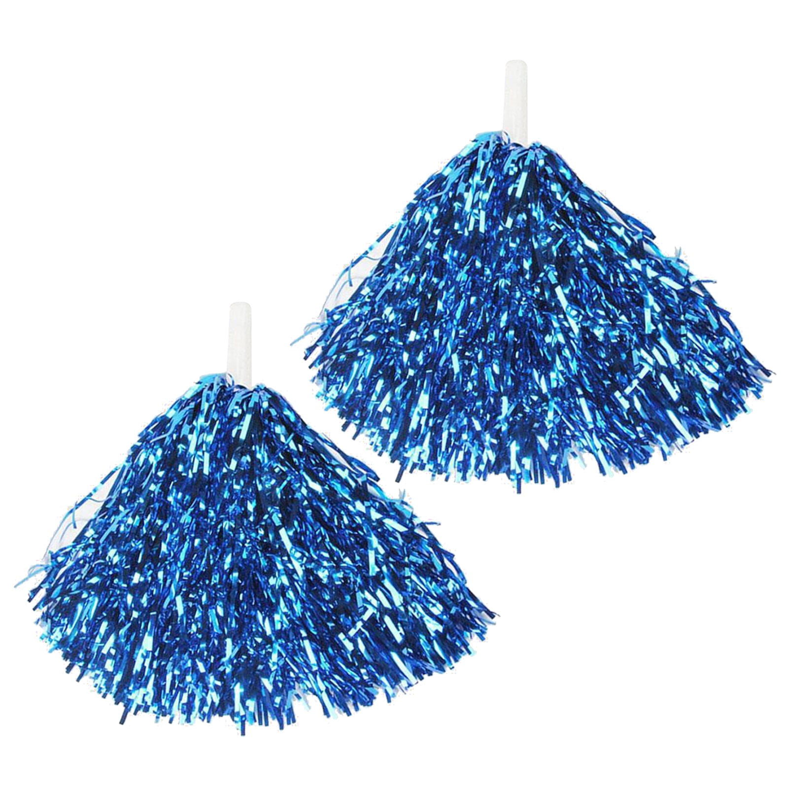Pebbuoy 2Pcs Metallic Cheerleader Pompoms with Non-Slip Handle Hand ...