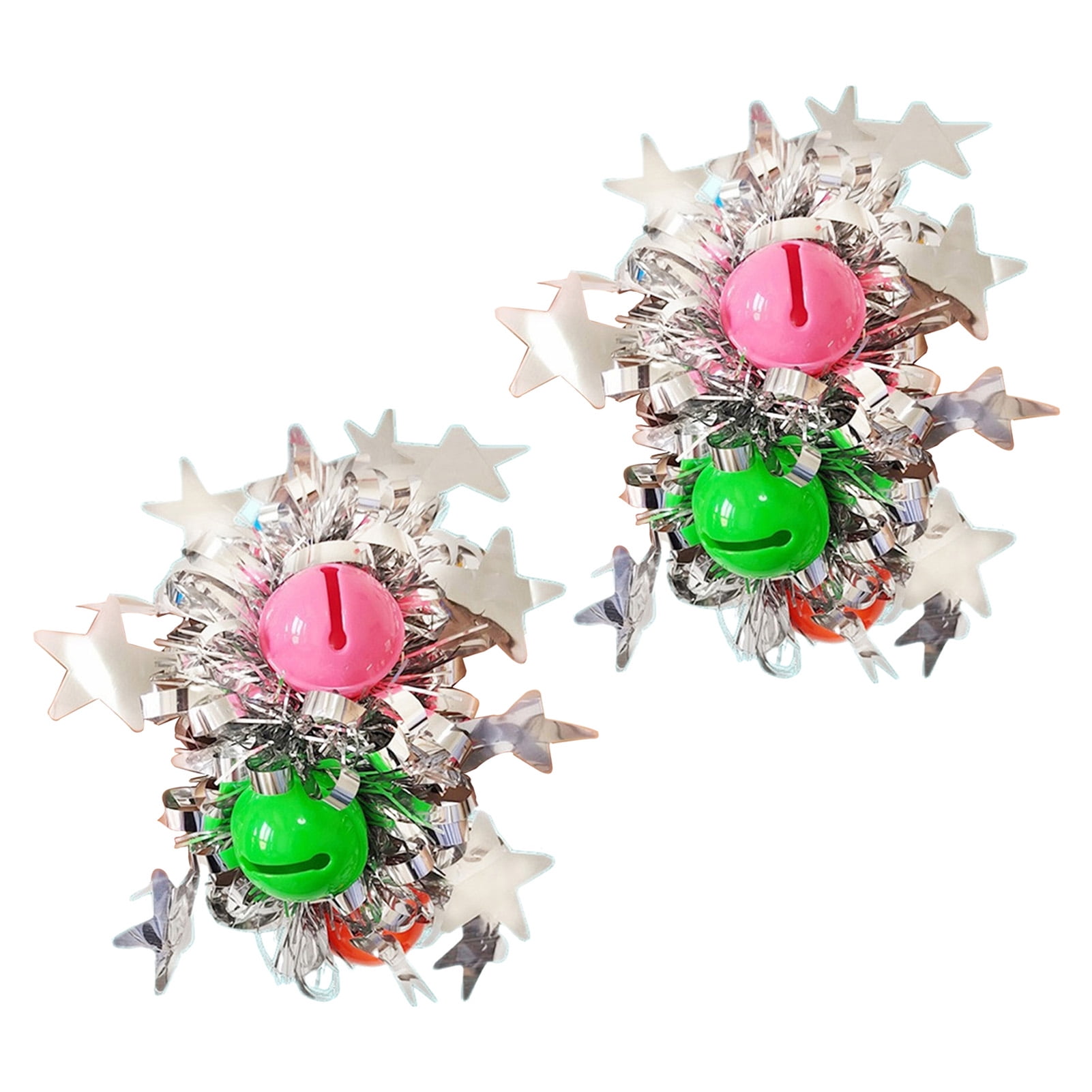 Pebbuoy 2Pcs Wrist Flower with Star Bell Decor Cheerleading Cheer ...