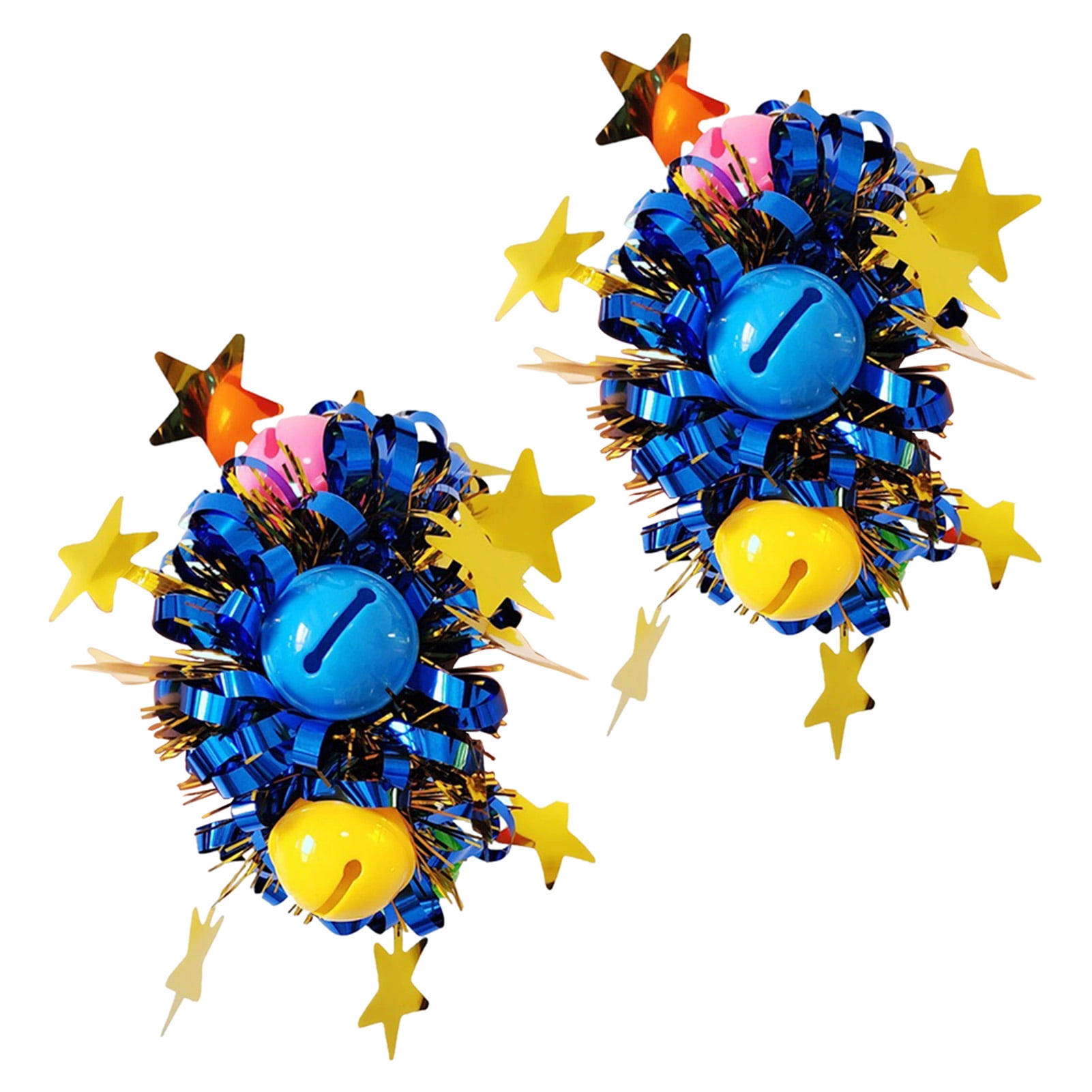 Pebbuoy 2Pcs Wrist Flower with Star Bell Decor Cheerleading Cheer ...