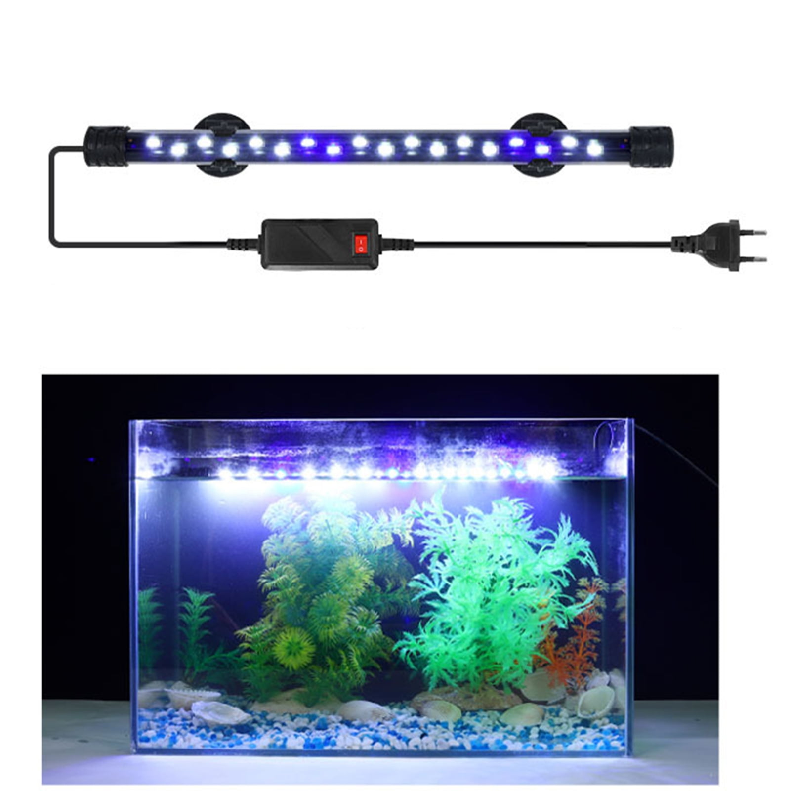 Pebbuoy 3 Modes LED Aquarium Light,Underwater Fish Tank Lamp Lighting ...