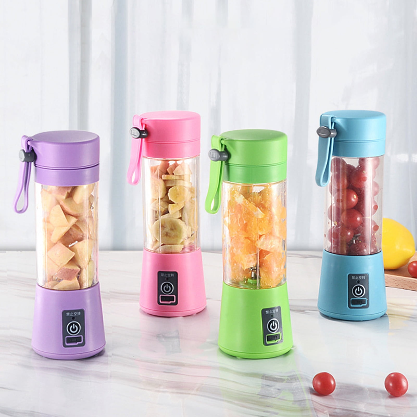 Pebbuoy 380ml Portable Blender Juicer Cup with Sharp Blade Food Grade ...