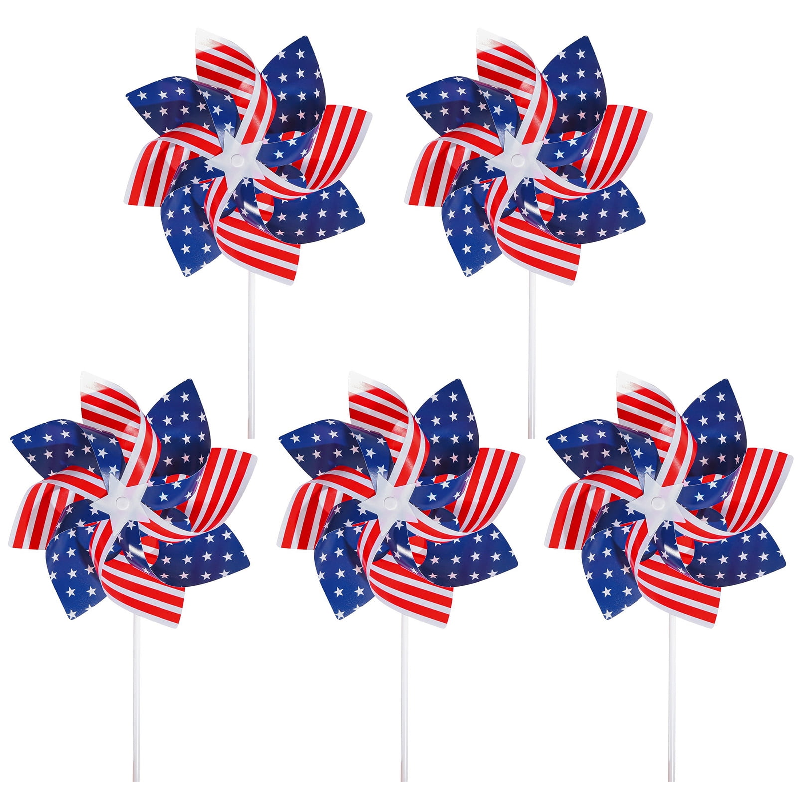 Pebbuoy 5/15/25 Pack Independence Day Windmill Reflective 8-leaf ...