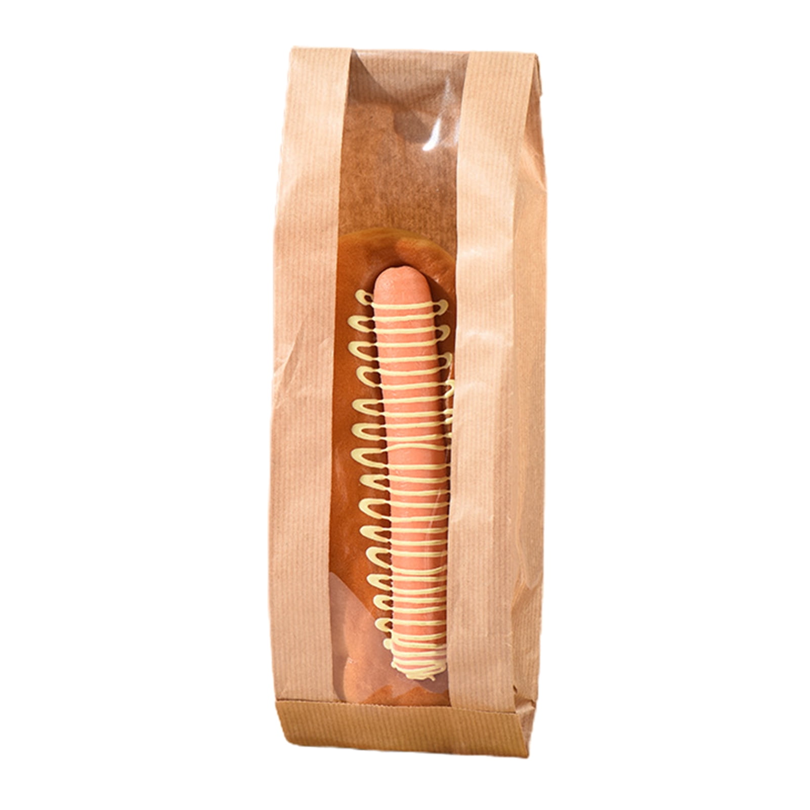 Pebbuoy 50 Packs Paper Bread Bags with Clear Window Homemade Bread ...
