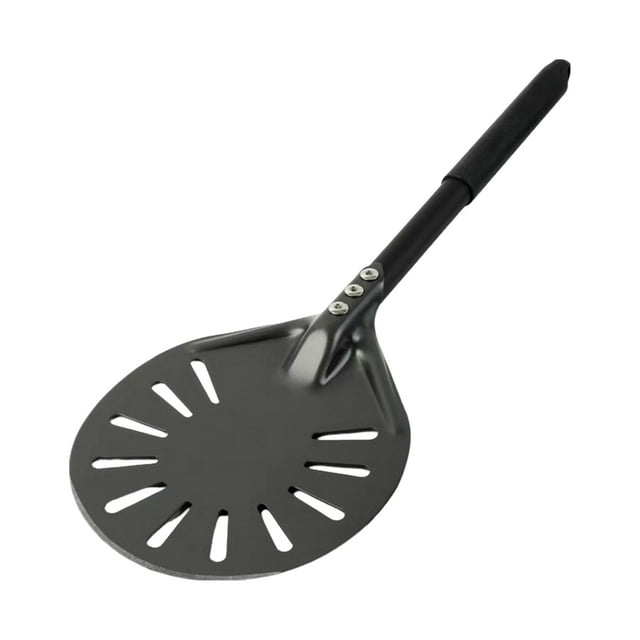 Pebbuoy 6-Inch Round Pizza Turning Peel Long Handle Non-stick Lightweight Perforated Anodized ...