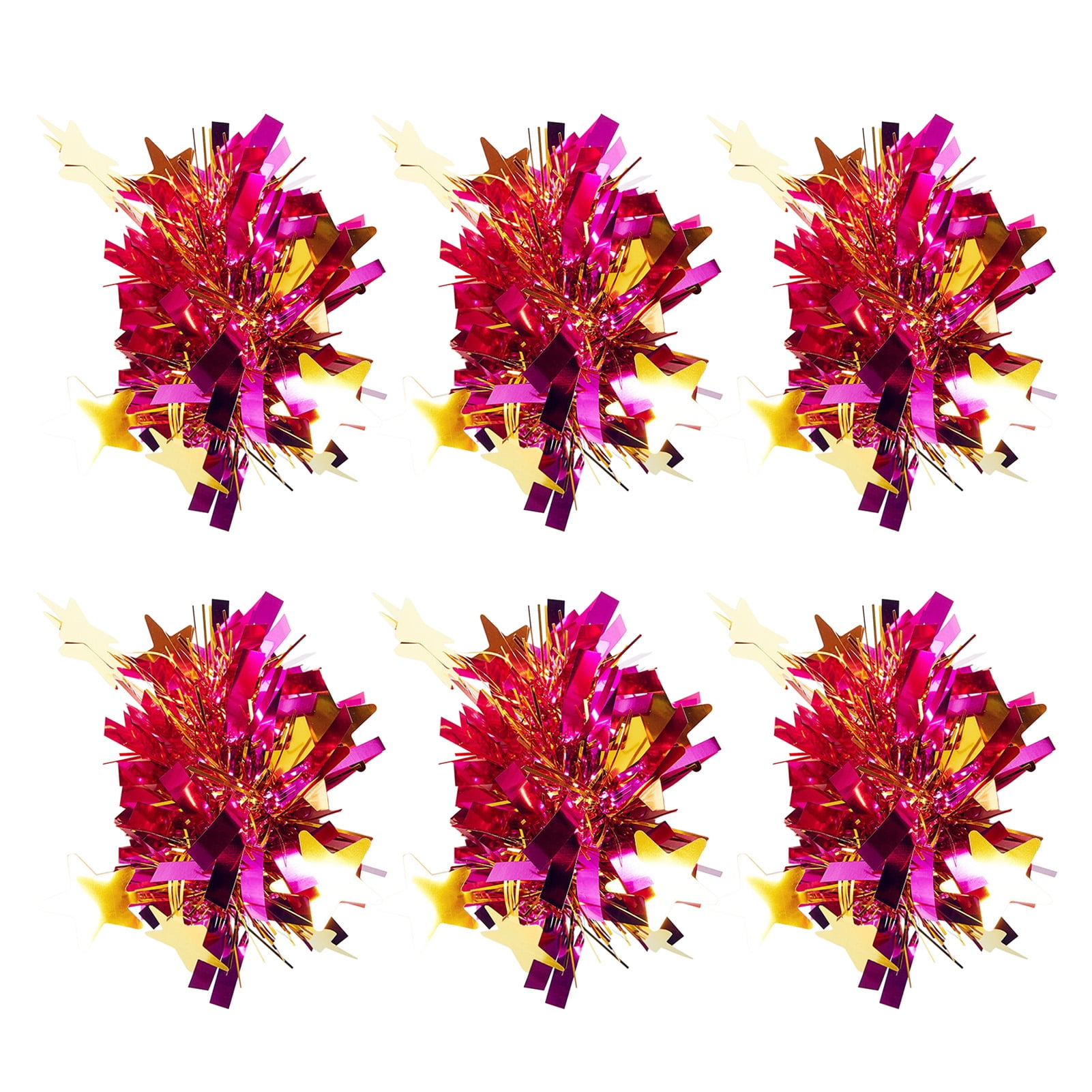 Pebbuoy 6Pcs Metallic Pom Poms Cheerleading Elastic Hair Ropes Stage ...