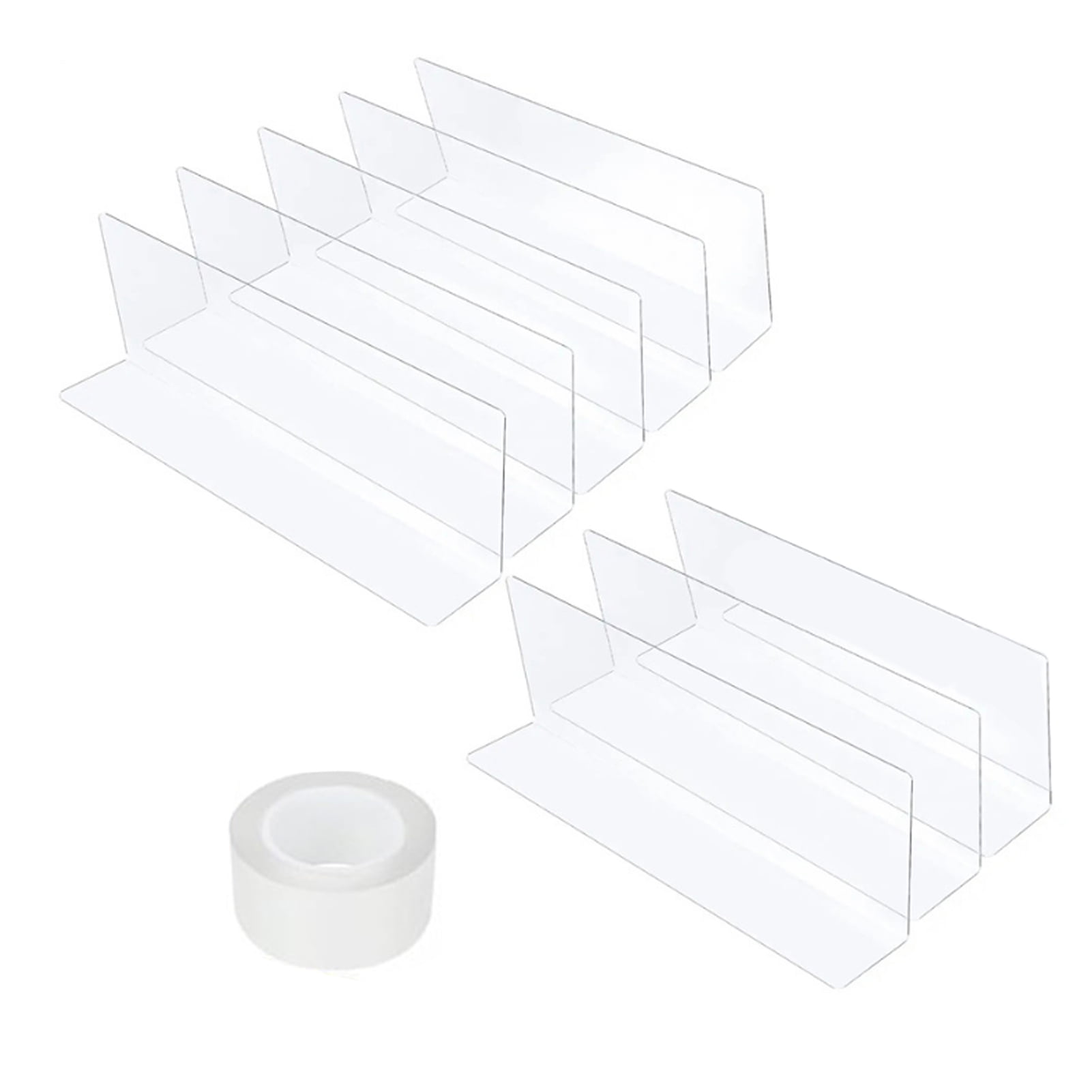 Pebbuoy 8 Pcs Transparent under Bed L-shaped Baffles with Self-adhesive ...