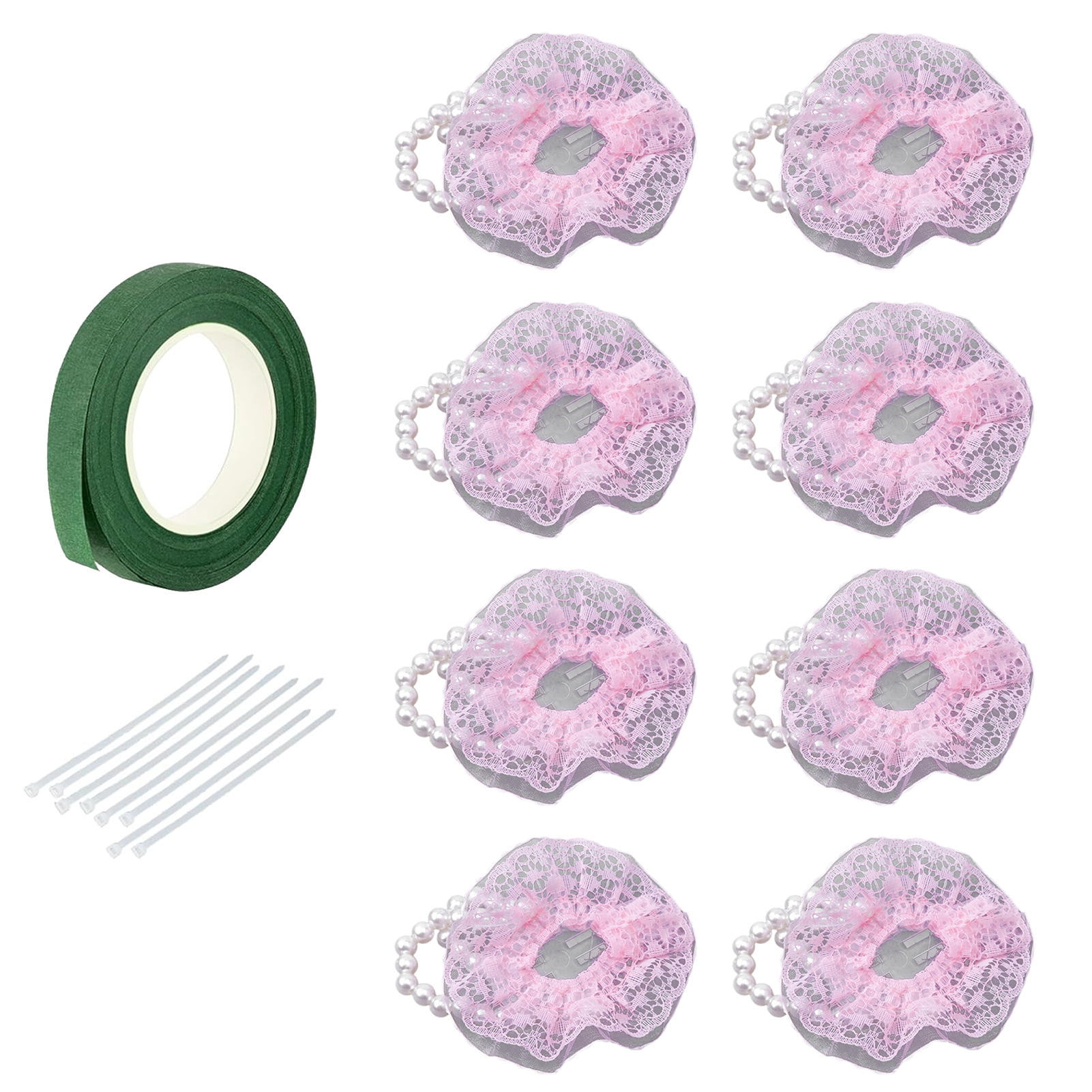 Pebbuoy 8Pcs Corsage Wristlet Band Faux Pearl Bracelet DIY Handmade ...