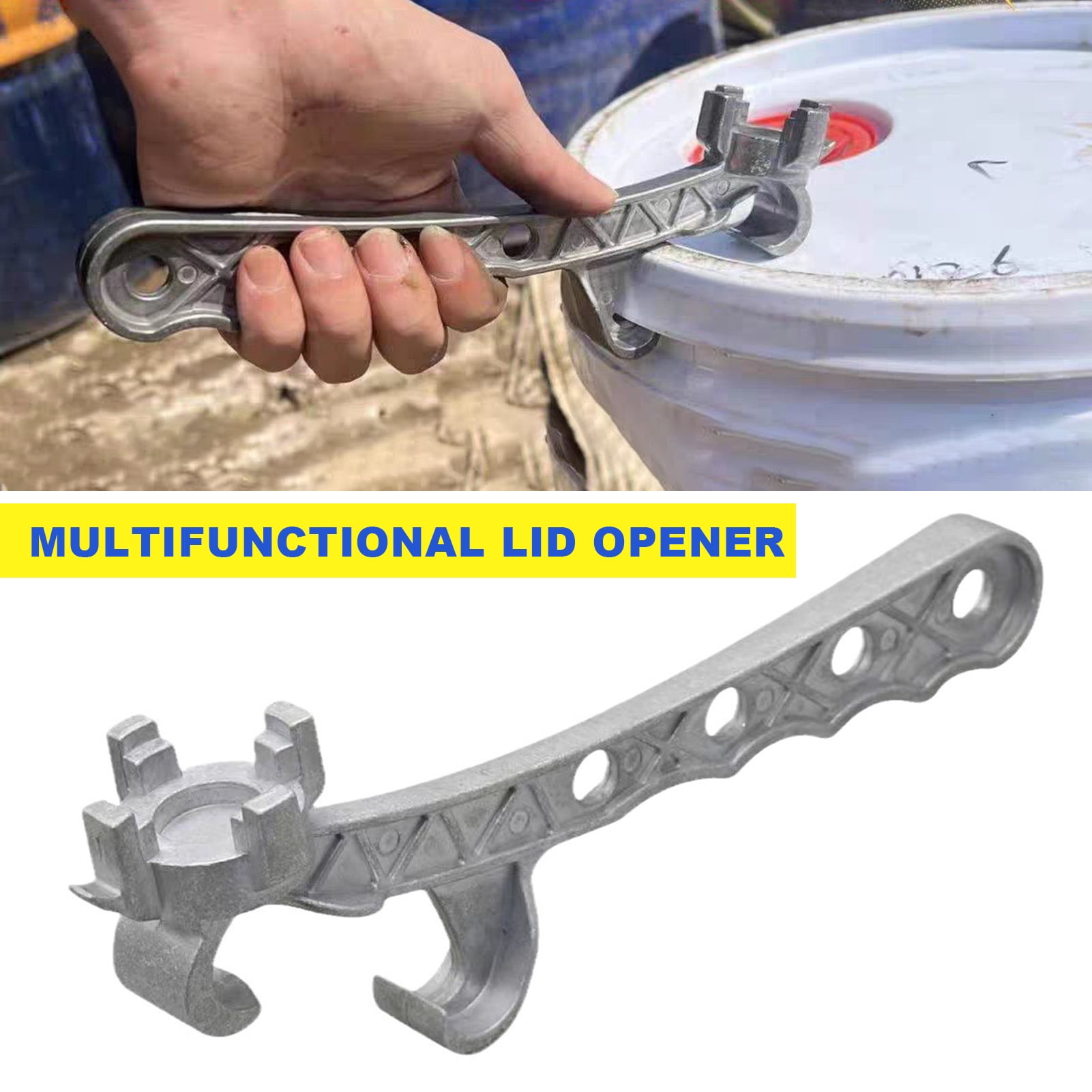 Pebbuoy Aluminum Drum Wrench Multi-Function Metal Bucket Opener ...