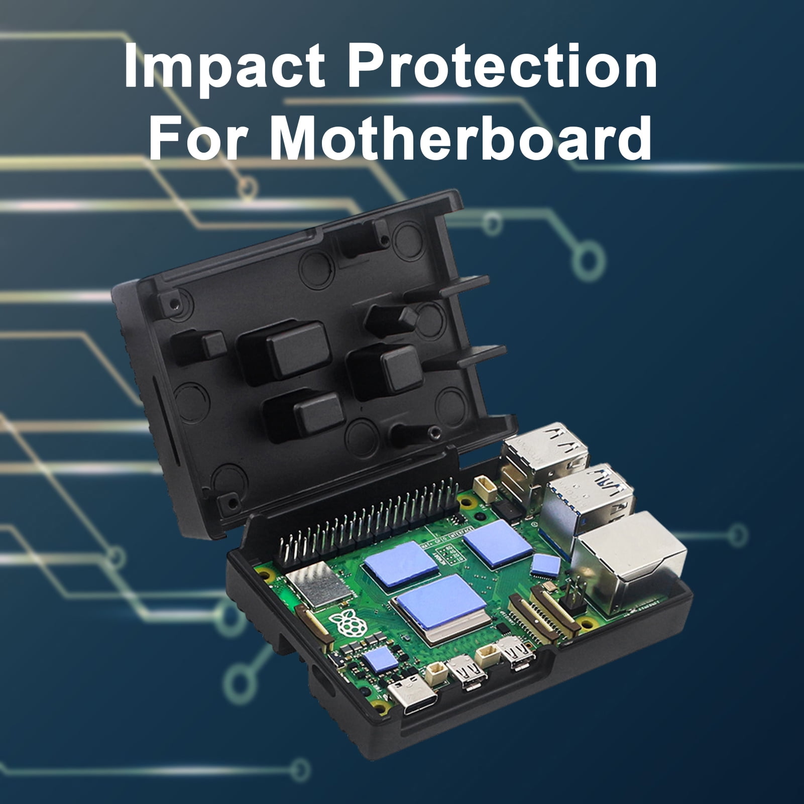 Pebbuoy Aluminum Motherboard Heatsink Case for Raspberry Pi 5 Heavy ...