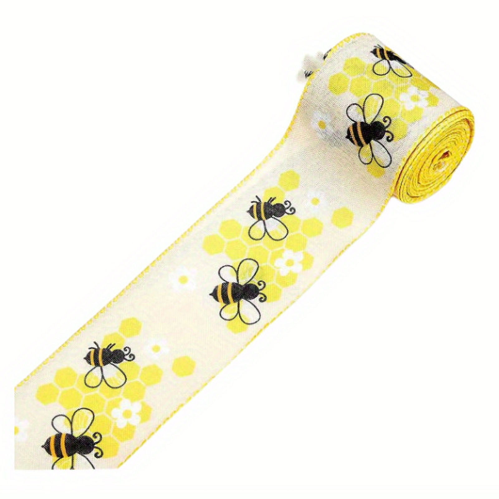 Pebbuoy Bee Day Element Ribbon Bee Dot Striped Plaid Print Honey Bee ...