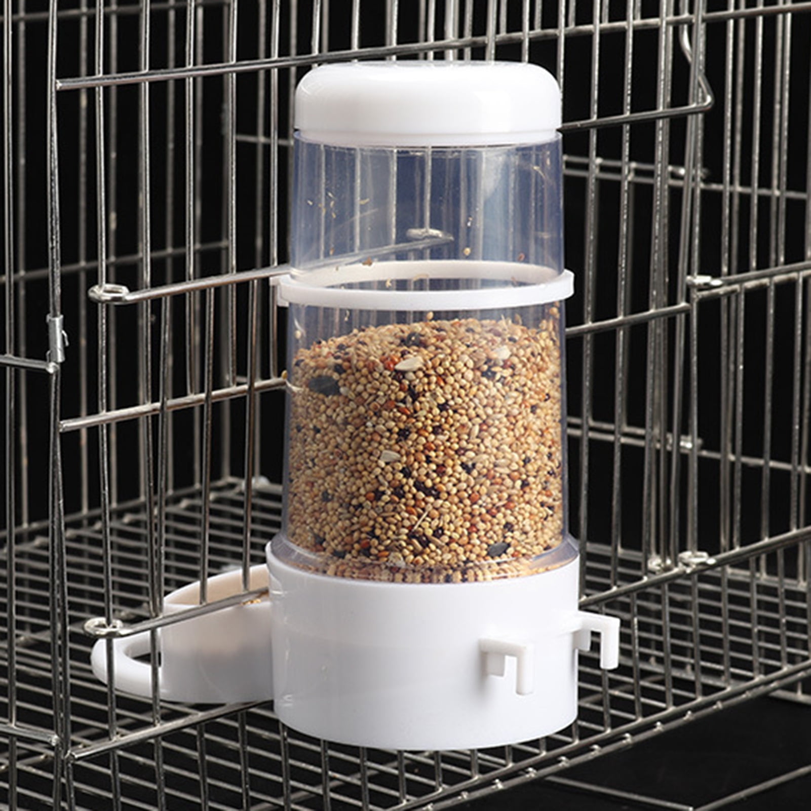 Pebbuoy Bird Feeder Automatic Parrot Cage Food Dispenser Easy ...