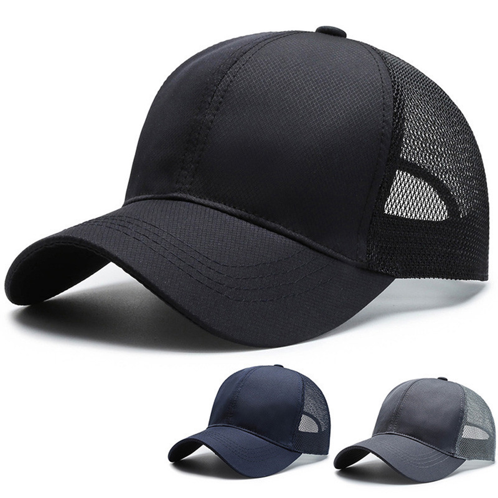 Pebbuoy Classic Trucker Hat Men Mesh-Back Cap - Walmart.com