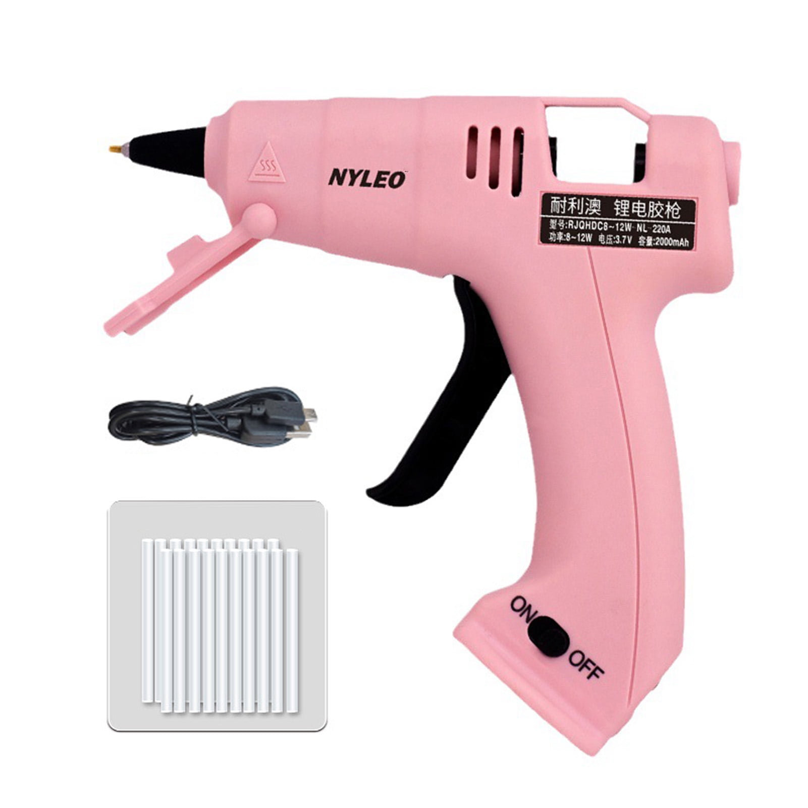 Pebbuoy Cordless Hot Melt Glue Tool with Glue Sticks USB Charging ...