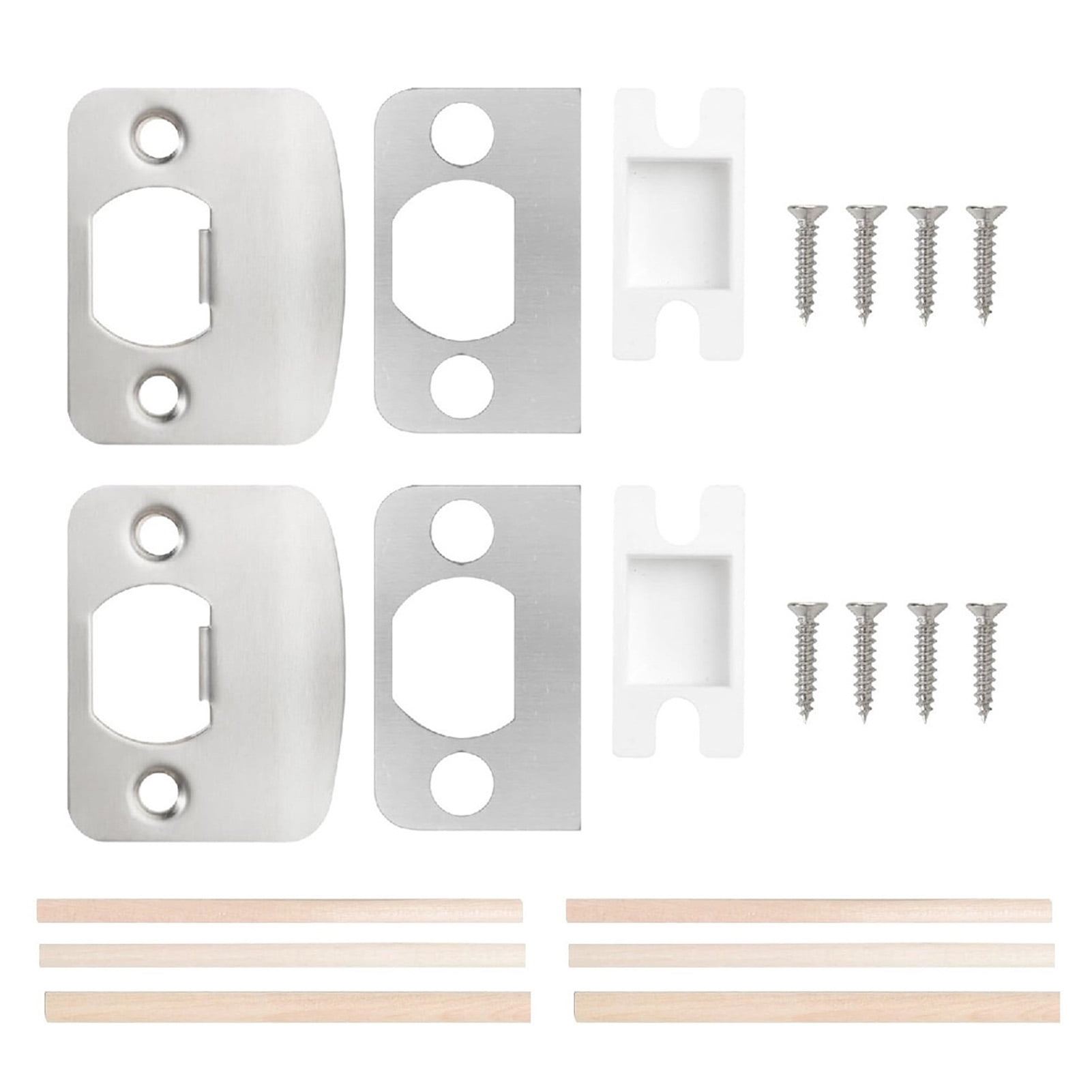 Pebbuoy Door Lock Strike Plate with Spacer Shim Wood Dowels Strips ...