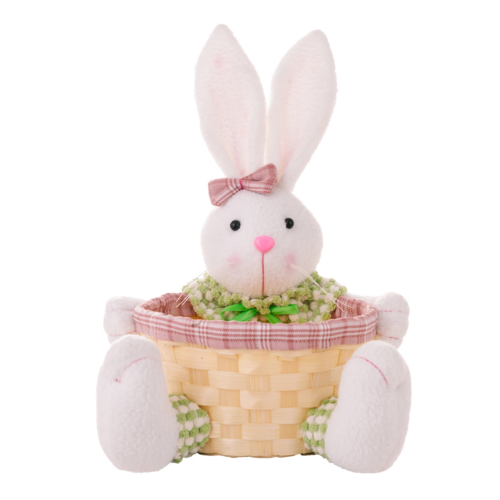 Pebbuoy Easter Rabbit Doll Candy Basket Creative Handmade Bunny Candy ...