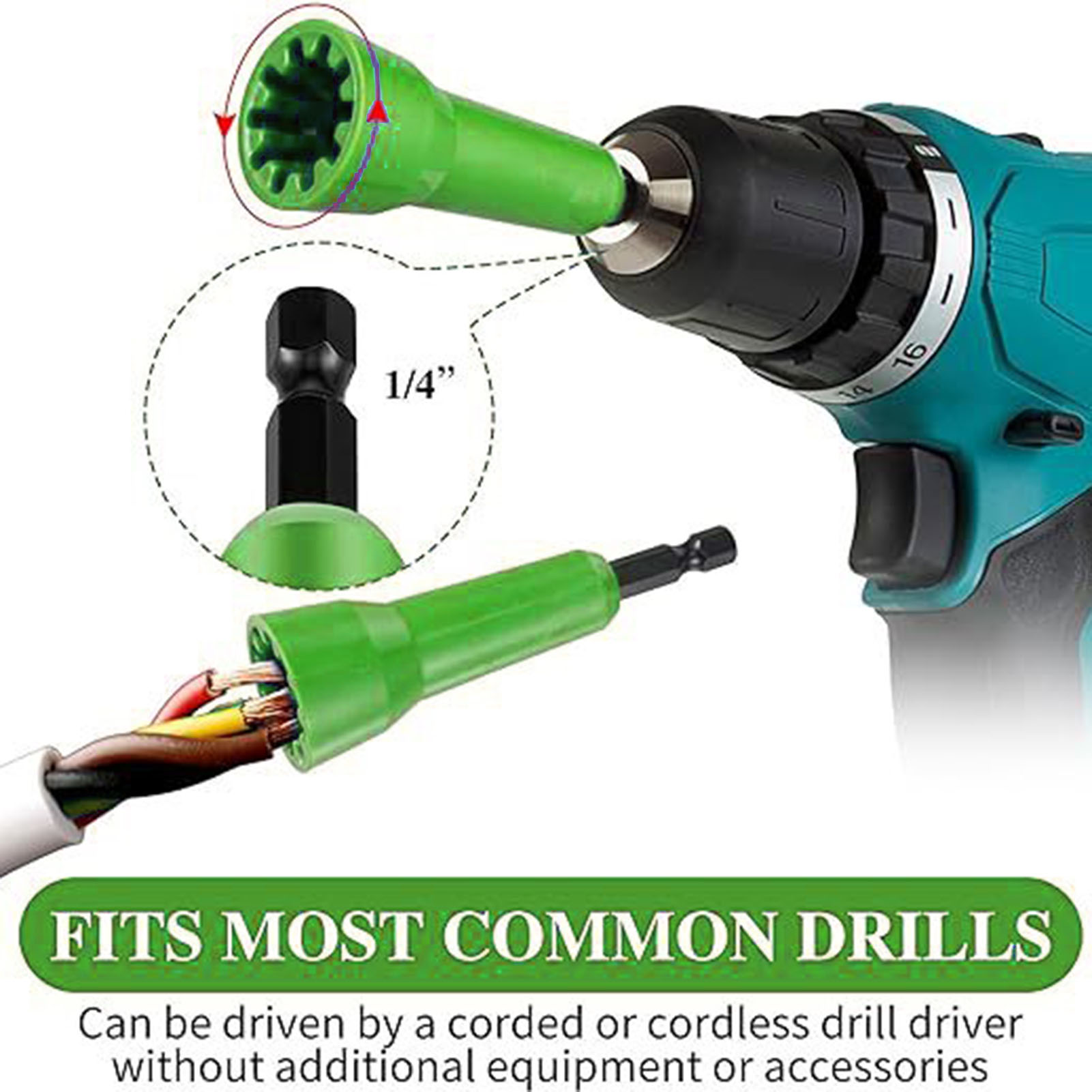 Pebbuoy Electric Wire Nut Twister Cable Twisting Tool High Hardness ...