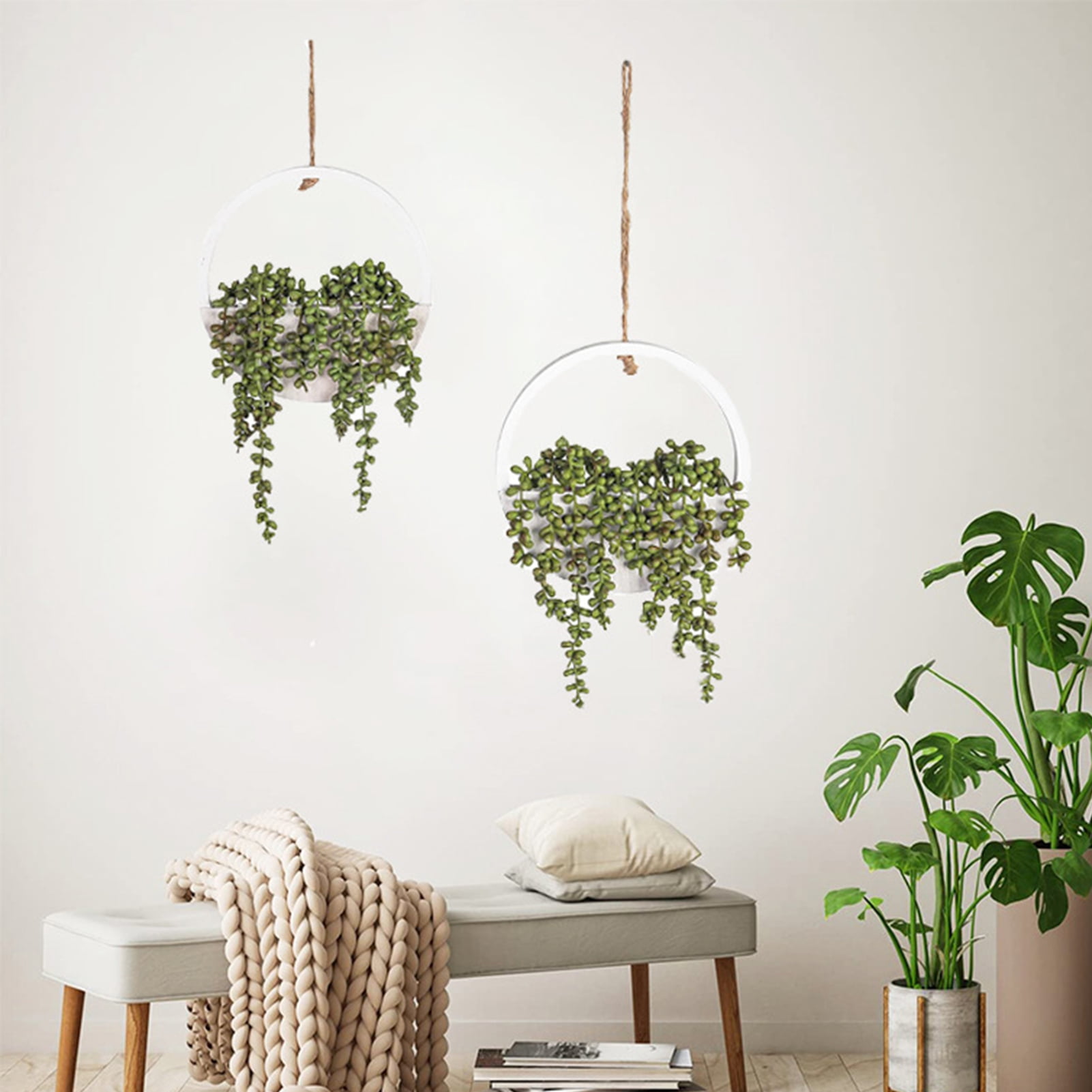 Pebbuoy Fake Hanging Plants Natural Greenery Simulation Design ...