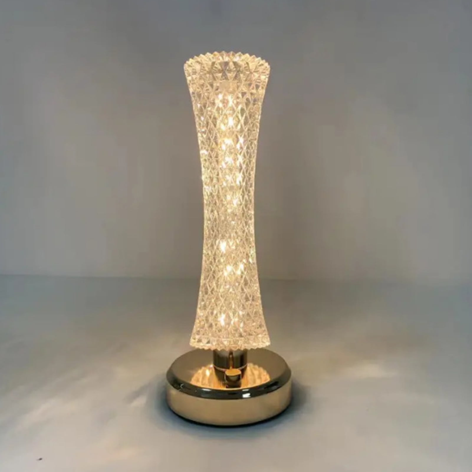 Pebbuoy Faux Crystal Cordless Lamp 3 Color Modes Brightness Adjustable ...