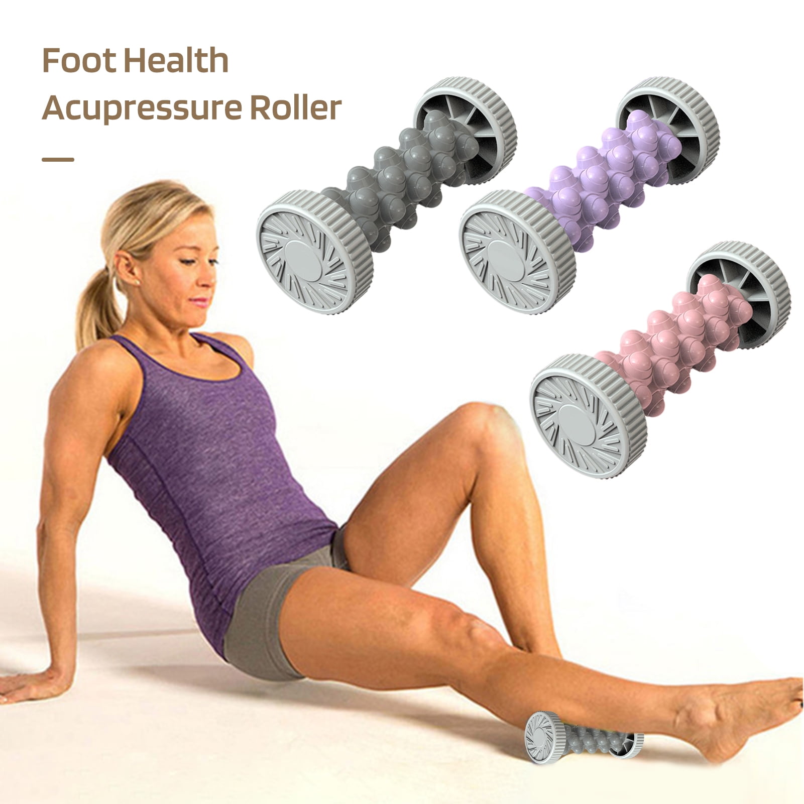 Pebbuoy Foot Massager Roller Friendly to Skin Reusable Pain Relief Heel Recovery Reflexology ...