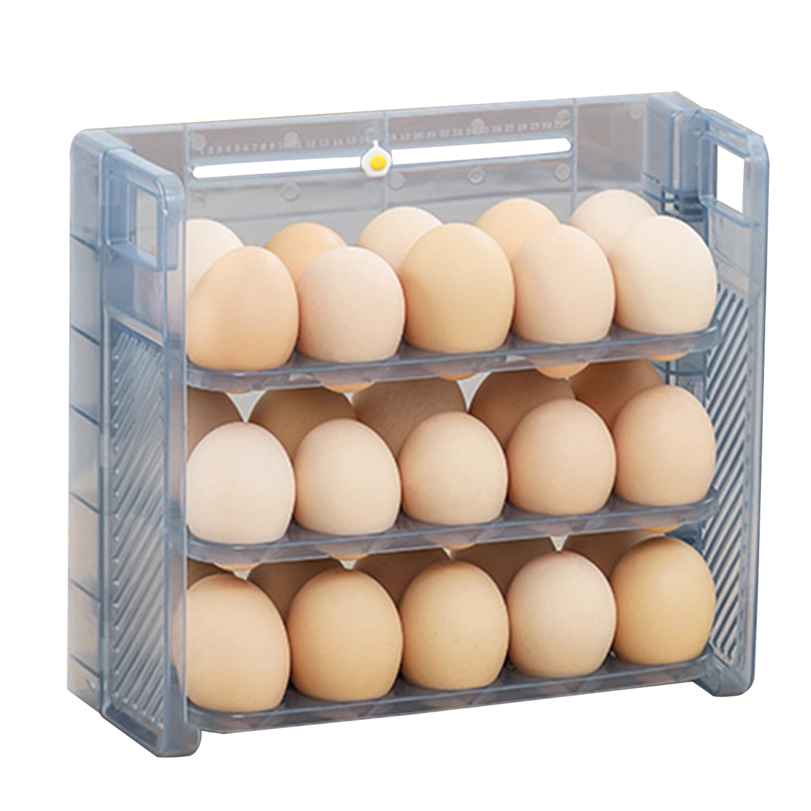 Pebbuoy Fridge Egg Storage Box Three Tiers Large Capacity Space-Saving ...