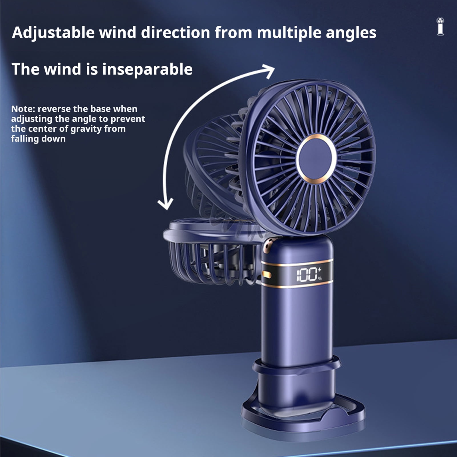 Pebbuoy Handheld Fan with Digital Display Foldable Design High-Speed ...