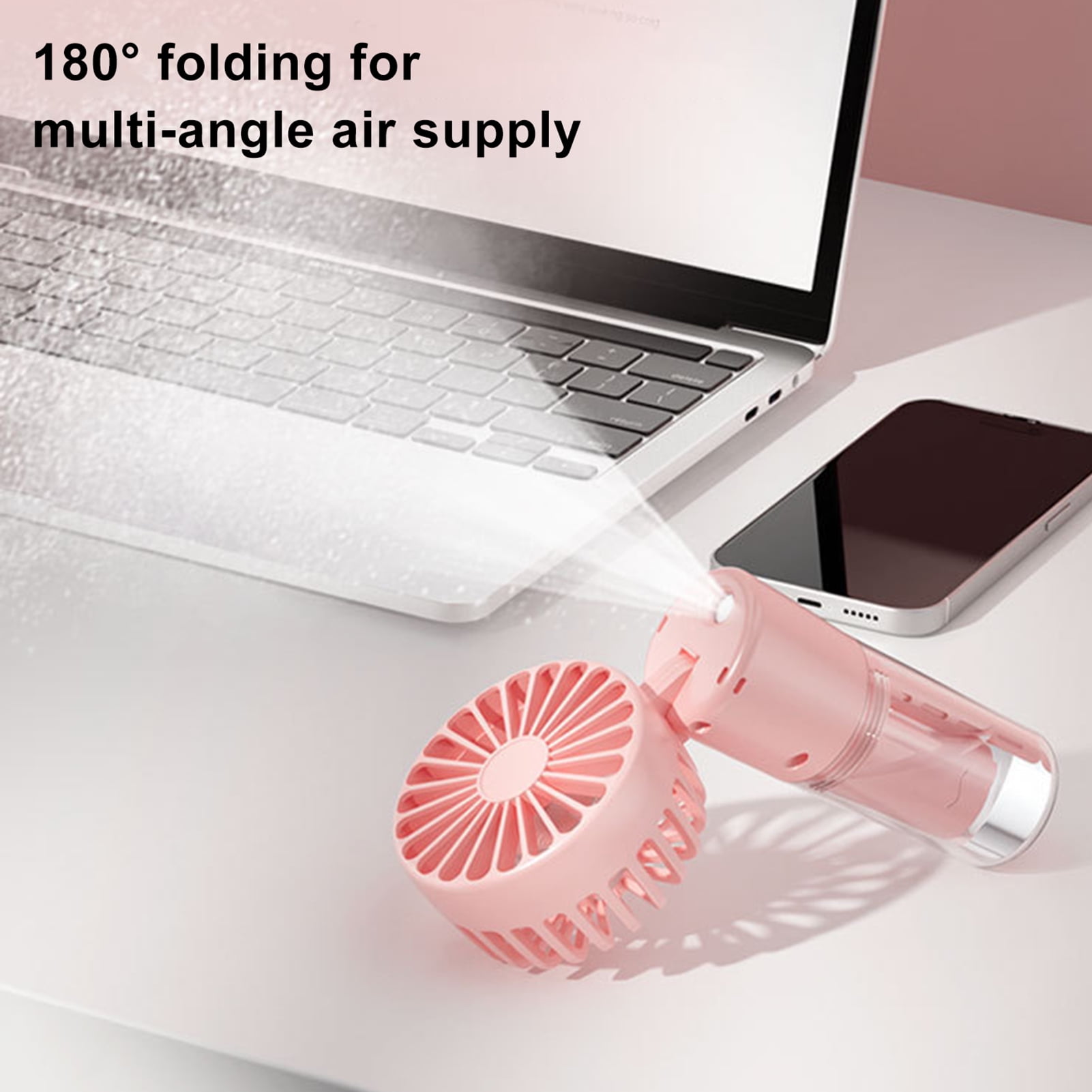 Pebbuoy Handheld Misting Fan 2-in-1 Portable Mini Fan with Water Spray ...