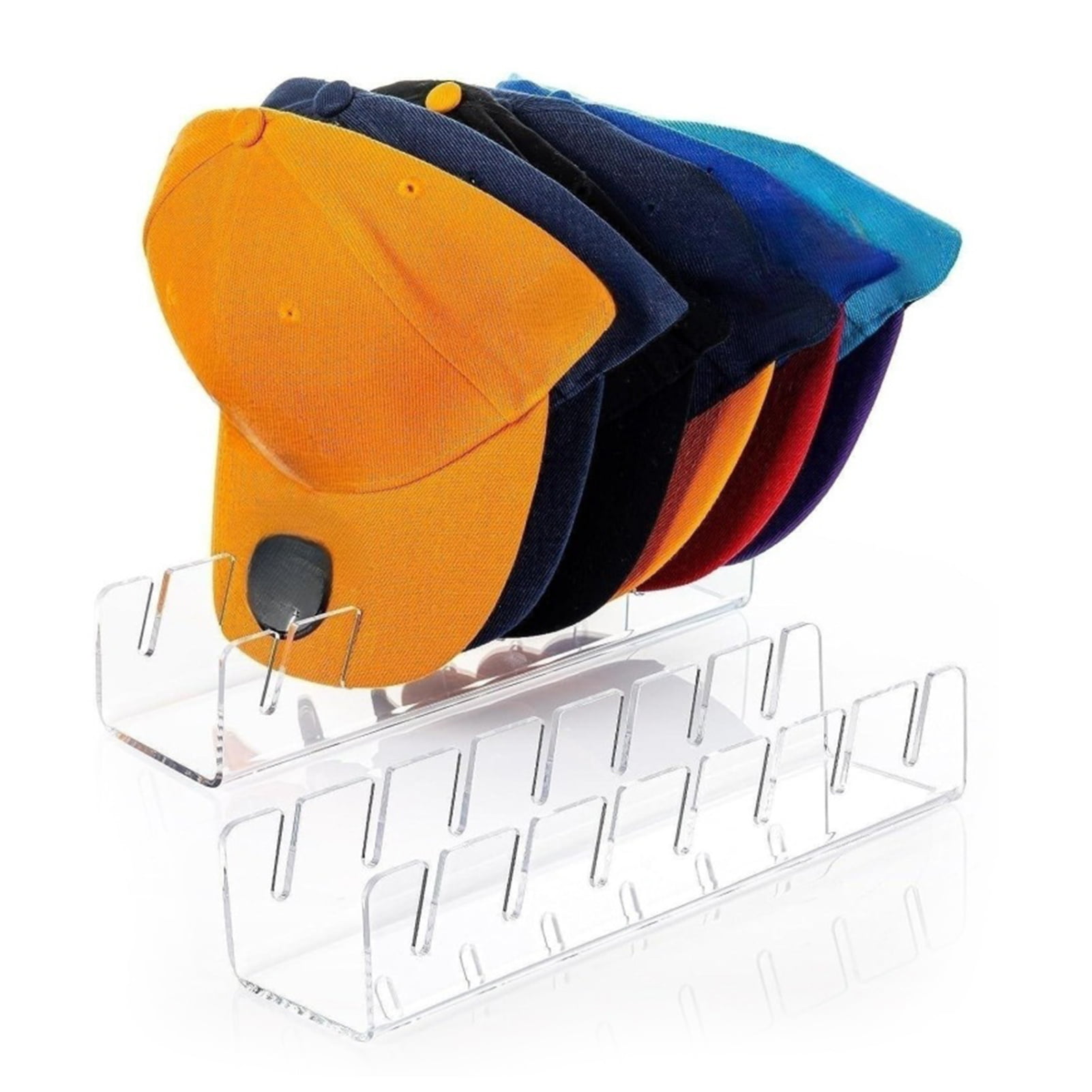 Pebbuoy Hat Storage Holder for Holding 7 Hats Acrylic Display Rack for ...