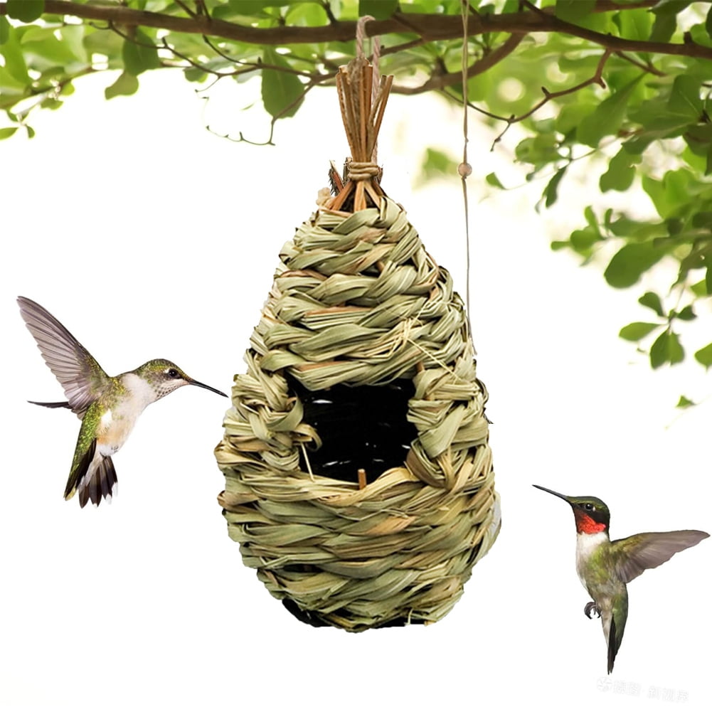 Pebbuoy Hummingbird Houses for Outside Hanging, Natural Grass Hanging ...