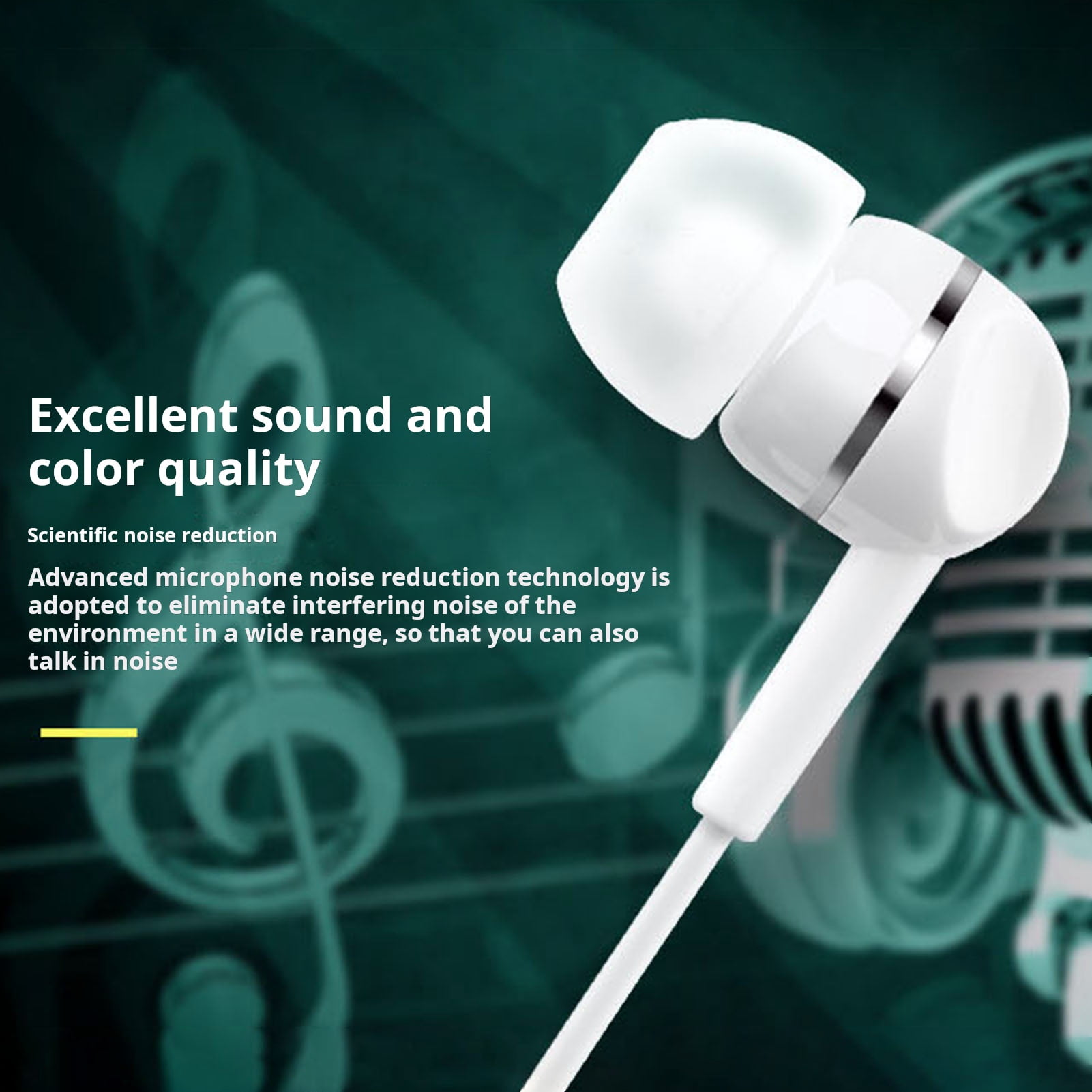 Pebbuoy In-Ear Stereo Earbuds HIFI Sound Waterproof Earphone Built-in ...