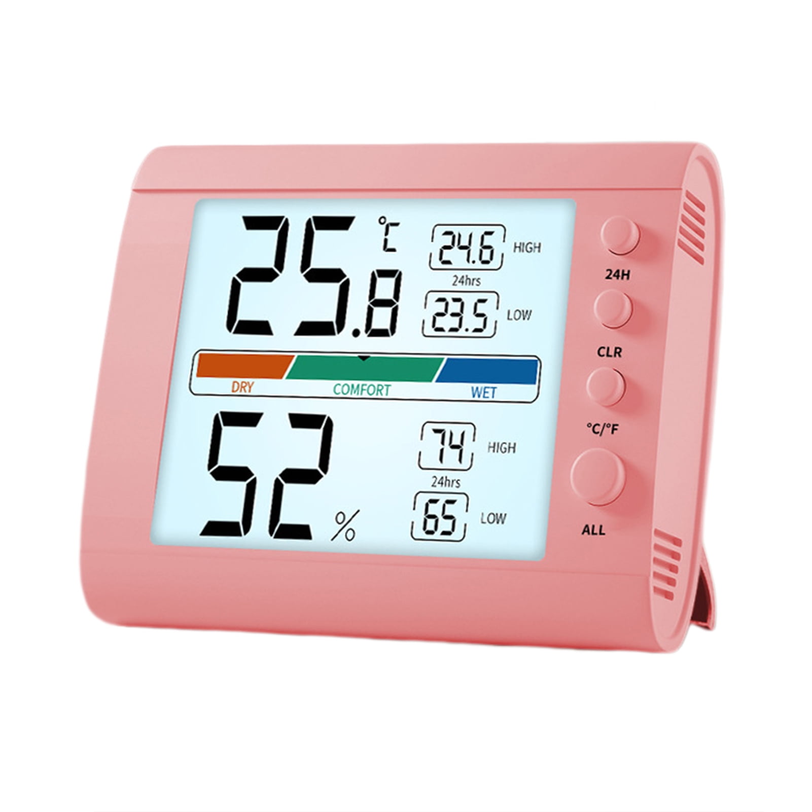 Pebbuoy LCD Digital Alarm Clock Easy Read Humidity Temperature Display ...