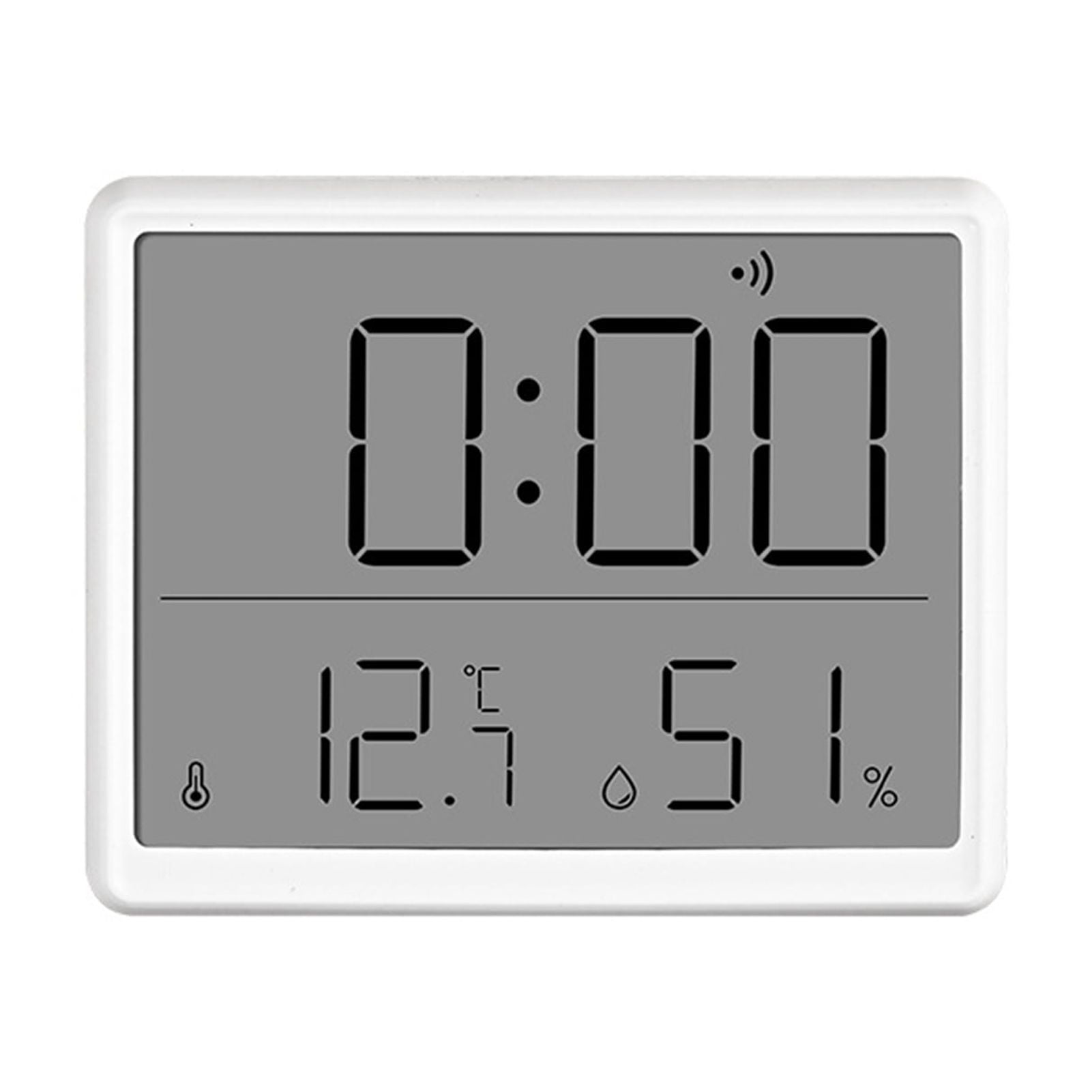 Pebbuoy LCD Digital Alarm Clock Modern Easy Read Humidity Temperature ...