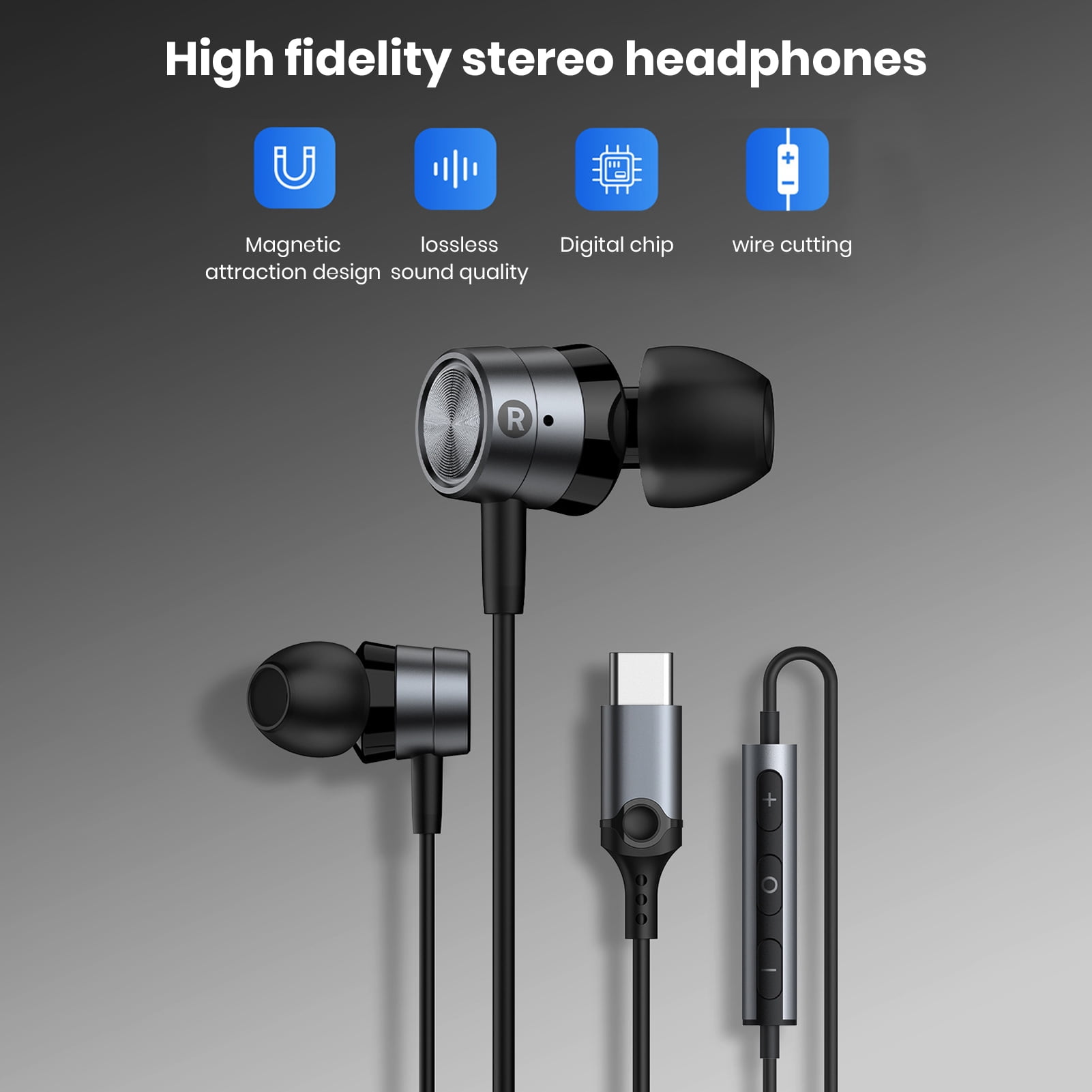 Pebbuoy Metal Magnetic Digital Gaming Headset Enhanced Sound Quality ...