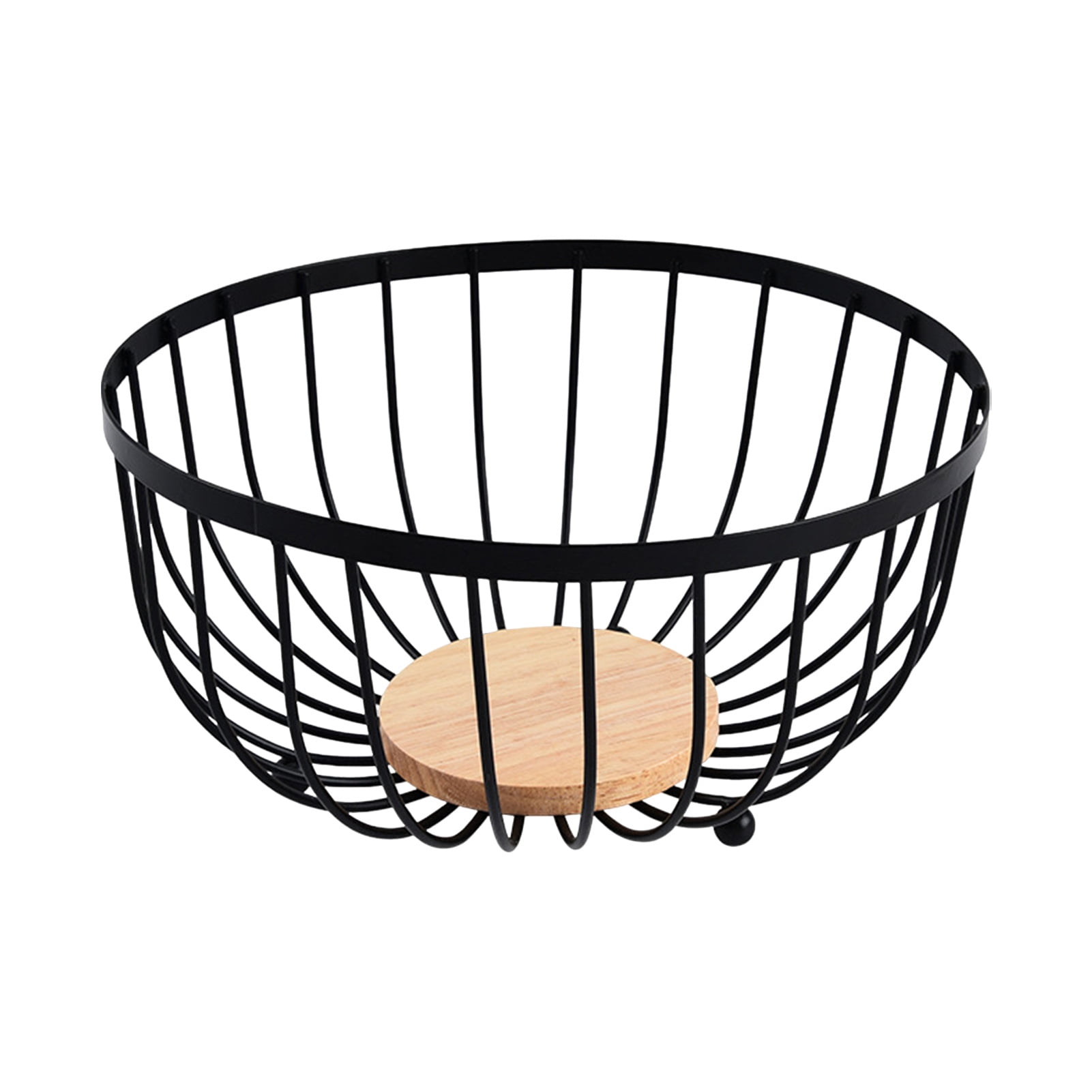 Pebbuoy Metal Wire Fruit Basket Large Round Storage Baskets for Bread ...