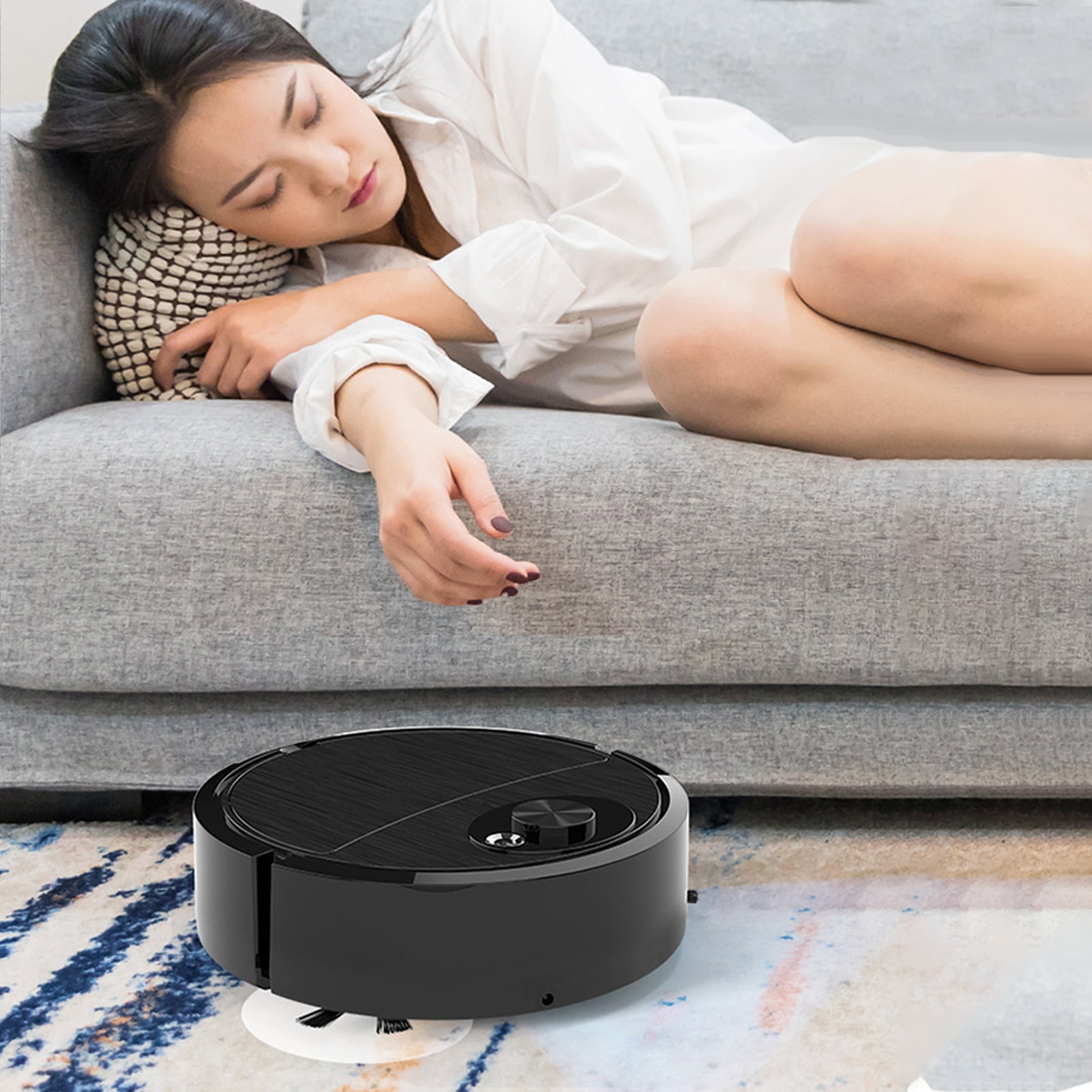 Pebbuoy Mini Cleaner Sweeping Robot,Super Suction Low Noise ...