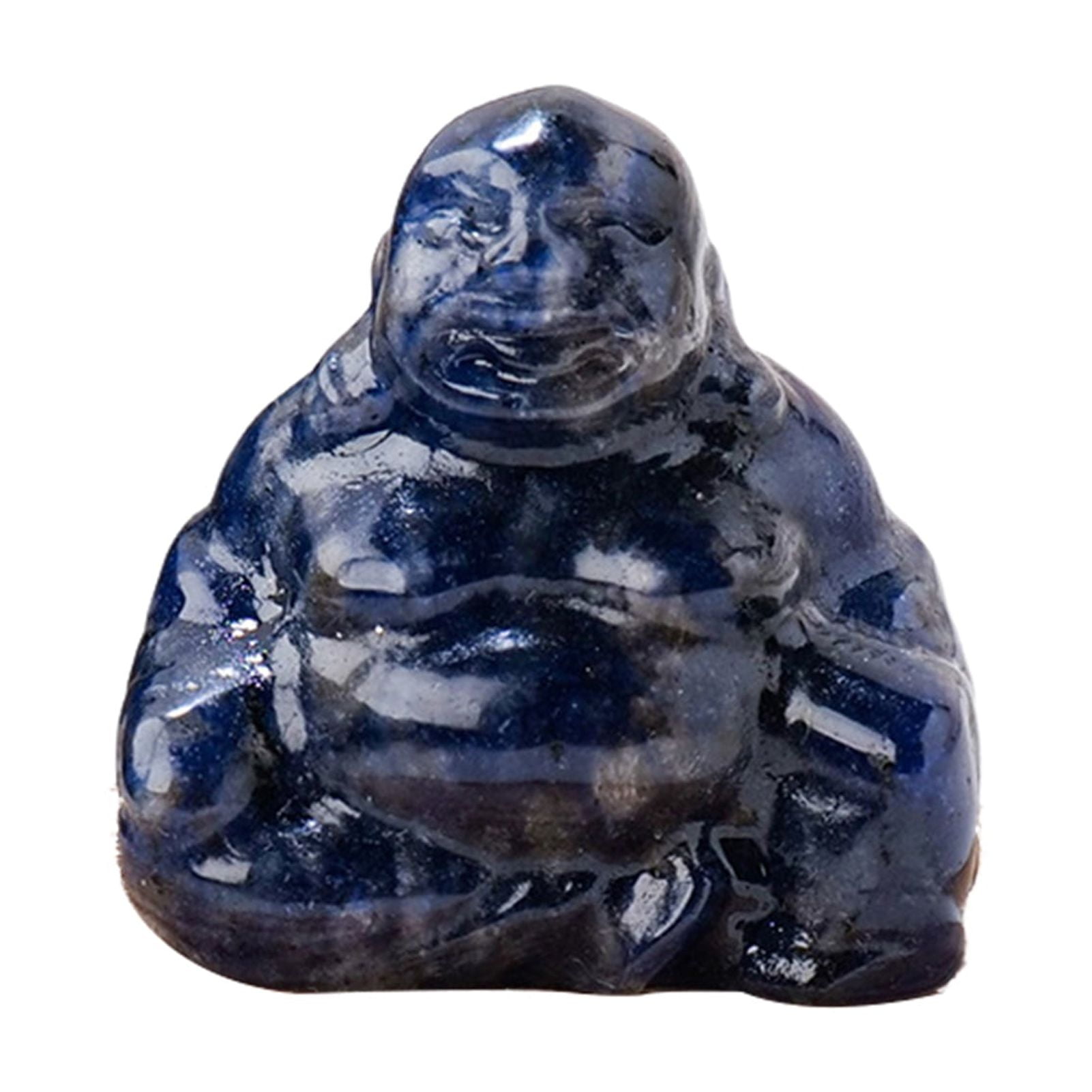 Pebbuoy Natural Stone Maitreya Buddha Figurine Positive Healing Energy ...