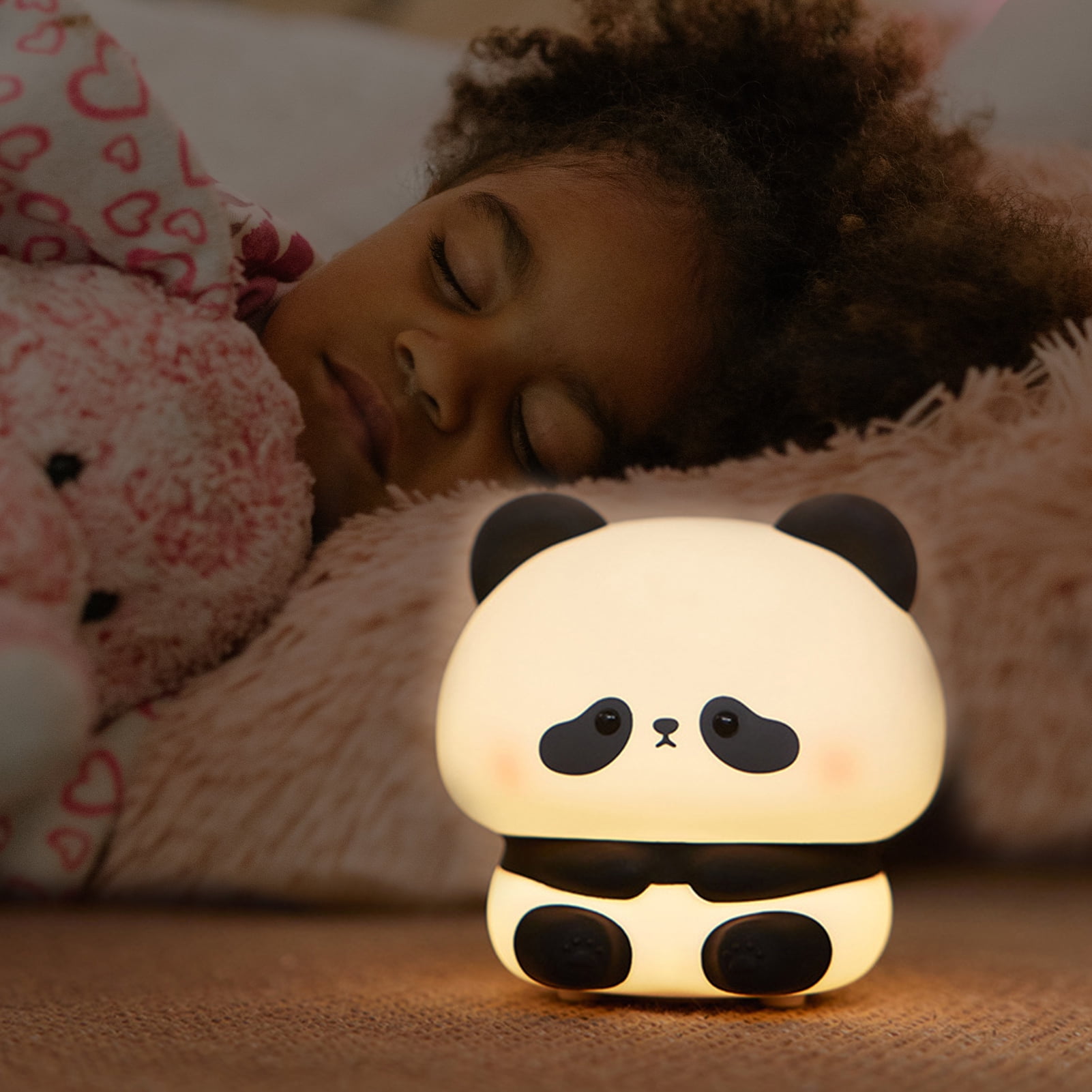 Pebbuoy Pat Light Cartoon Panda Shape Warm Soft Light Three Gear ...