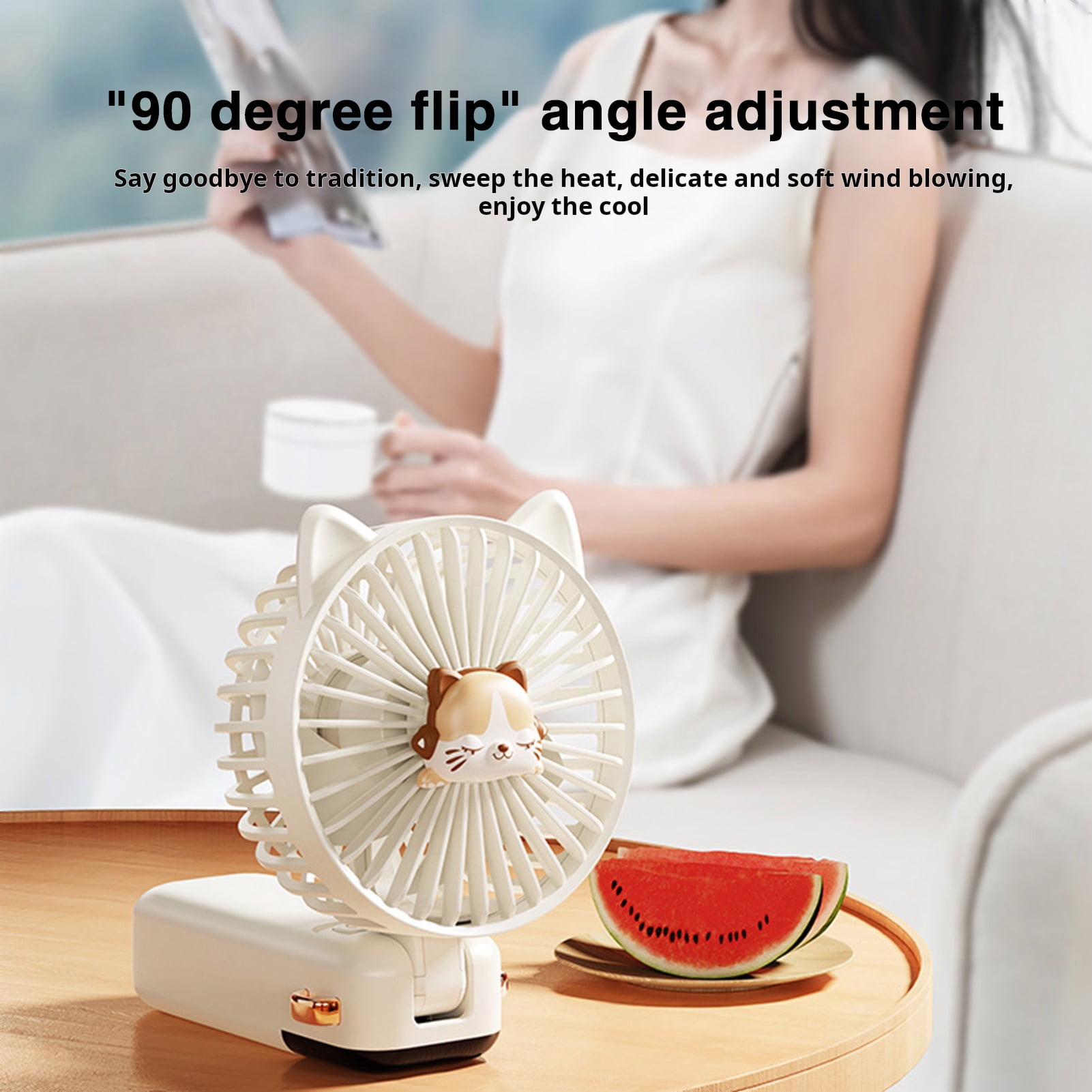 Pebbuoy Portable Handheld Fan with Digital Display Foldable Design 5 ...