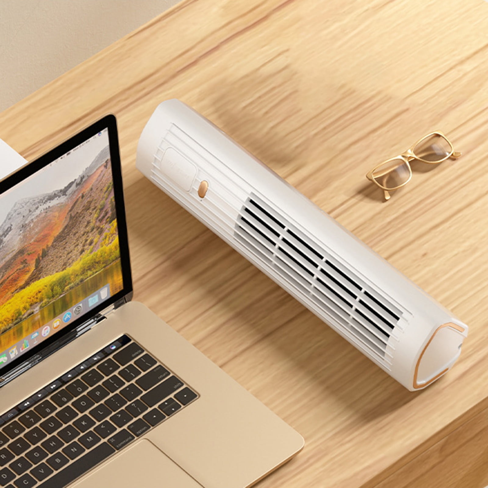 Pebbuoy Portable Tower Bladeless Fan Air Conditioner with 3 Speeds ...