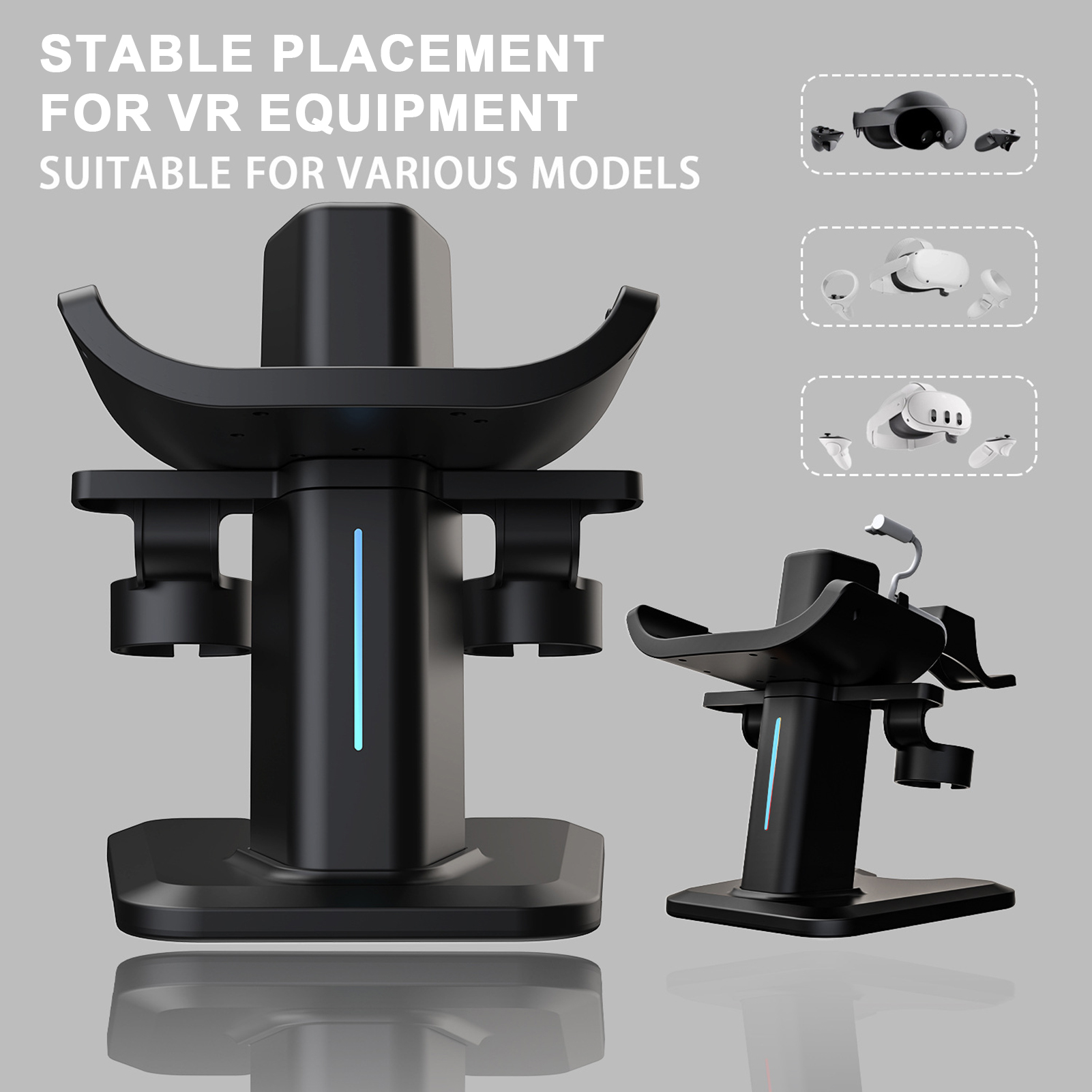Pebbuoy RGB VR Headset Charging Stand Storage Rack High Stability Non ...