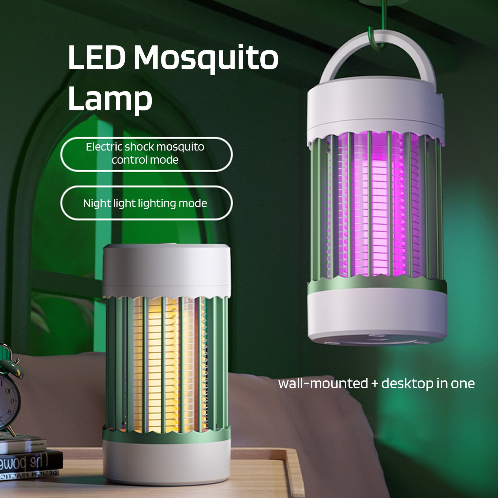 Pebbuoy Rechargeable LED Mosquito Lamp High-voltage Power Warm Lighting ...