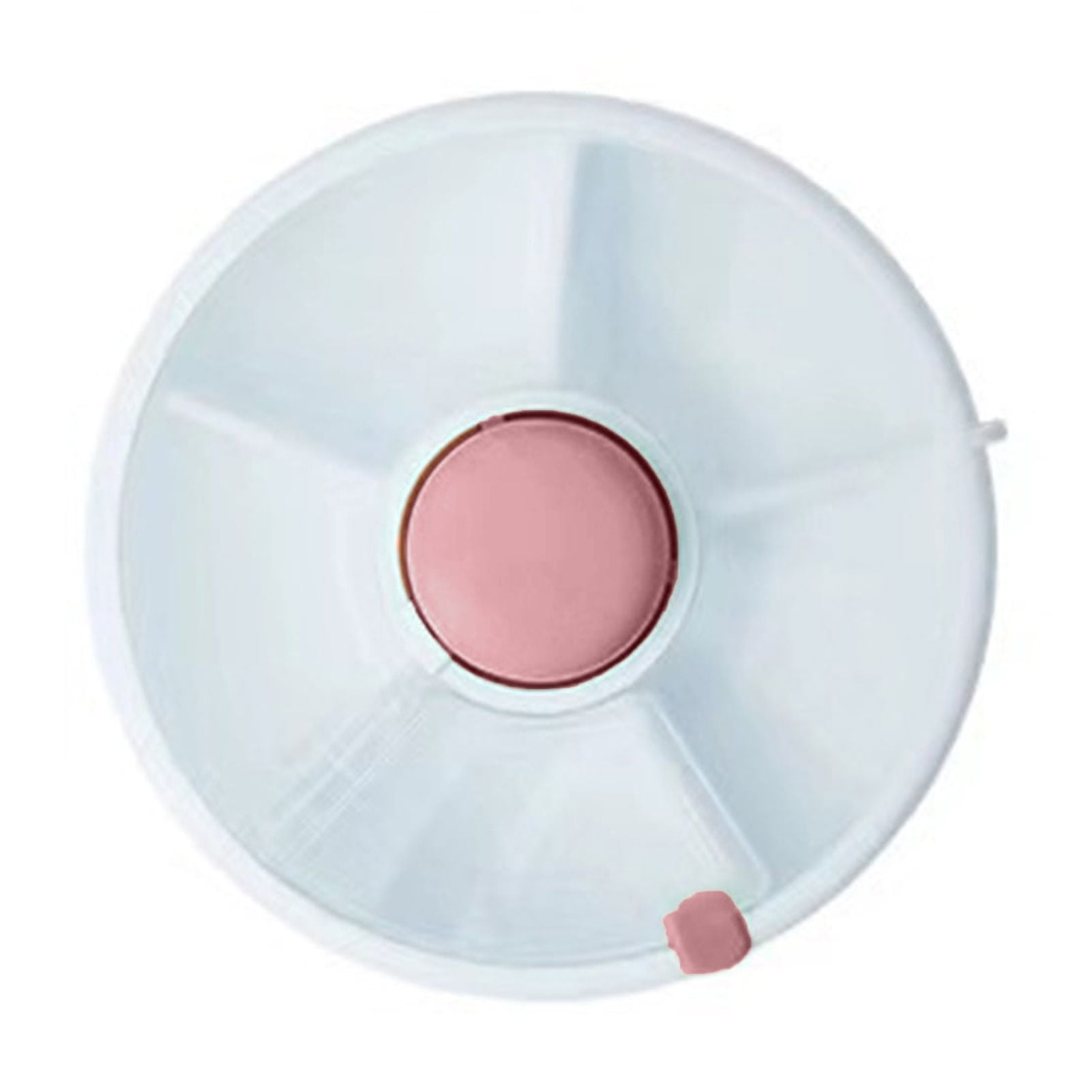 Pebbuoy Round Snack Storage Box with Lid 5 Compartments Large Capacity ...