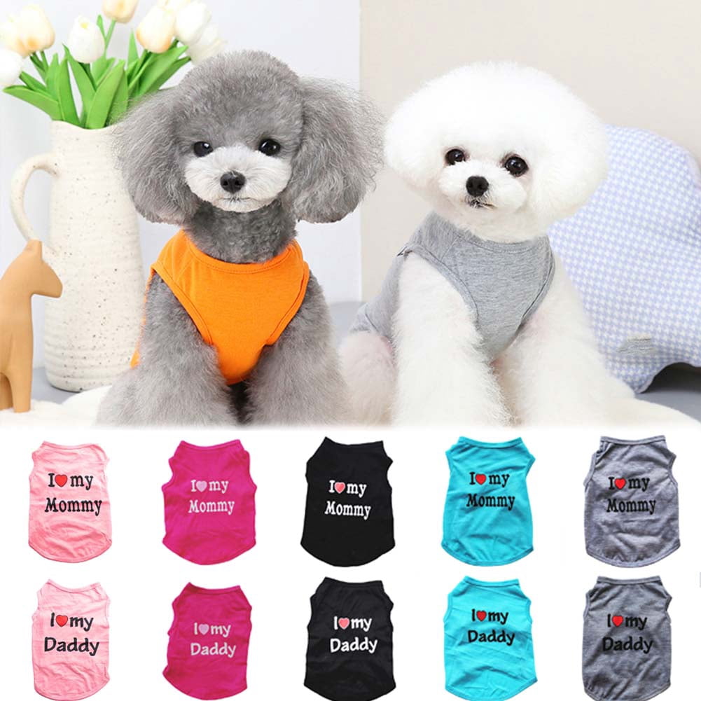 Pebbuoy Small Dog Clothes Puppy Cotton Clothes Pet Sleeveless Vest ...