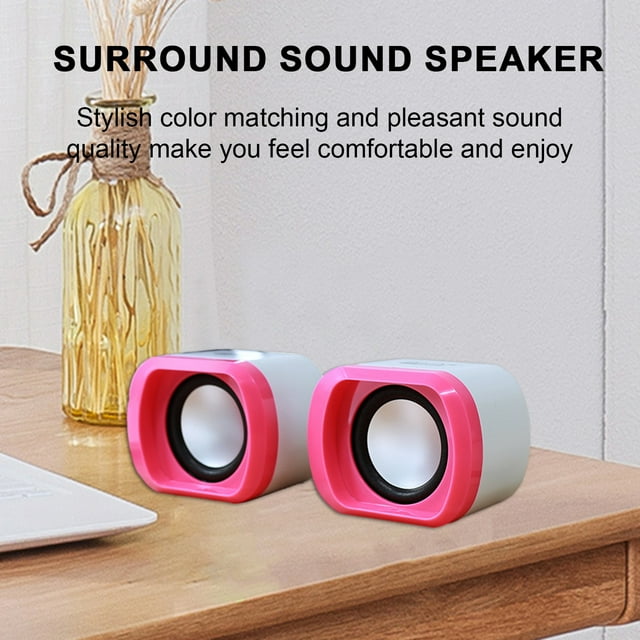 Pebbuoy Small USB Speaker Sound Box Virtual Surround Sound Computer ...