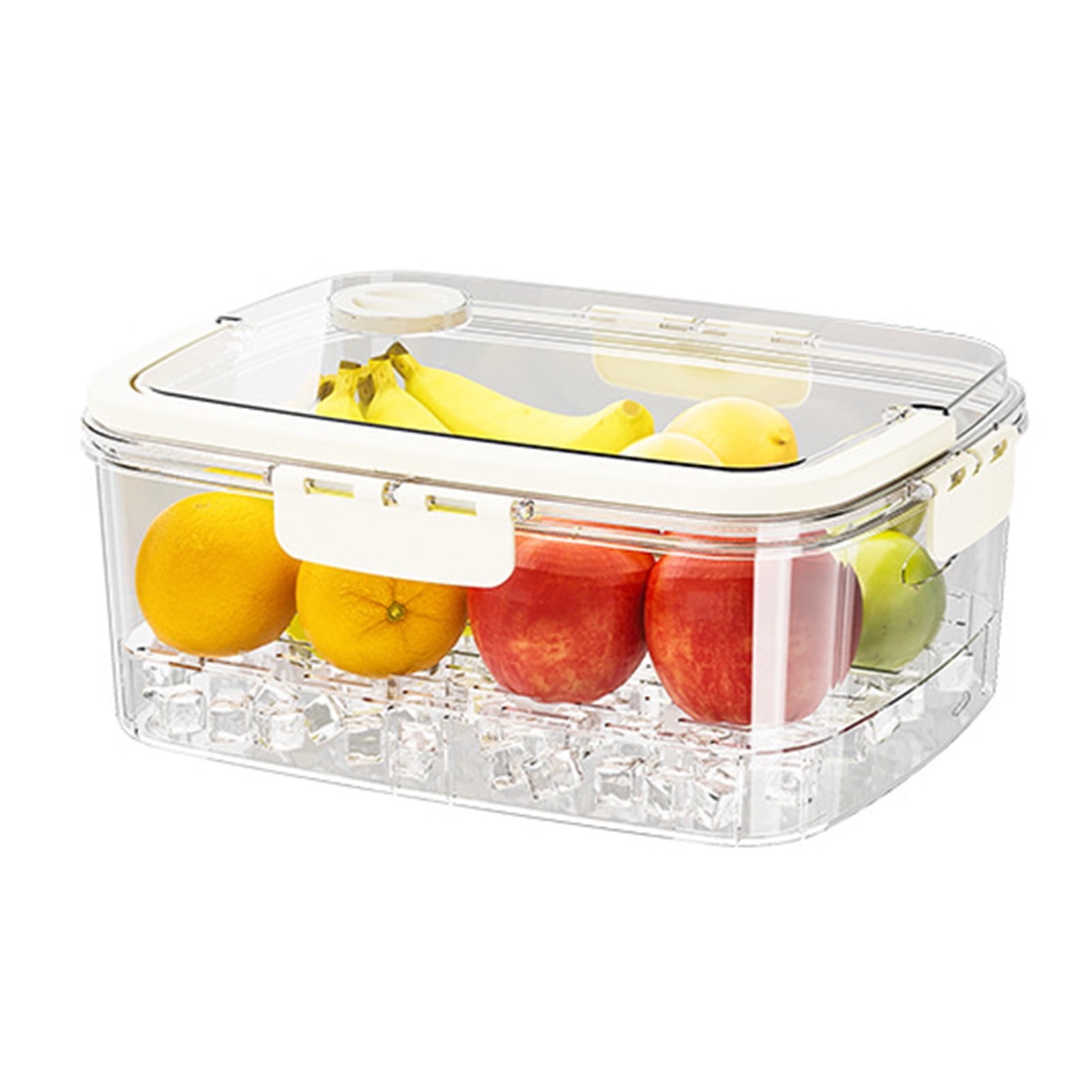 Pebbuoy Snack Container Crisper Box with Silicone-Sealed Lid Portable ...