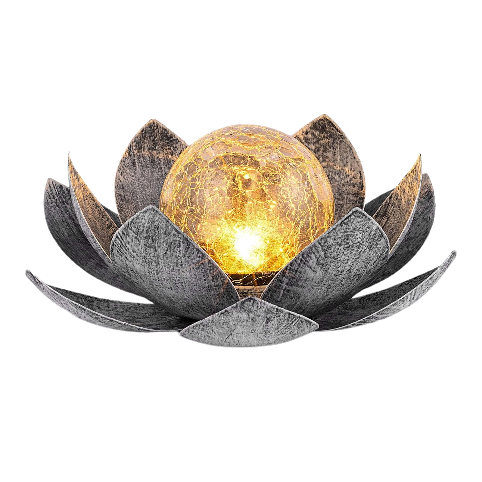 Pebbuoy Solar Powered Lotus Light Automatic On/Off IP55 Waterproof ...