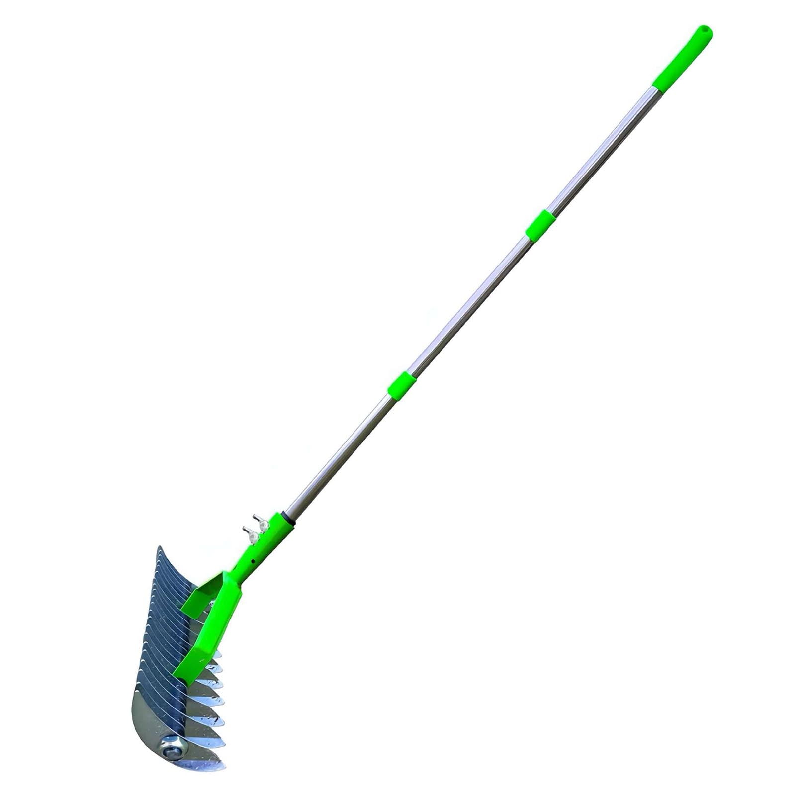 Pebbuoy Steel Tine Thatch Rake Soil Rake Cultivator Multi-Purpose ...