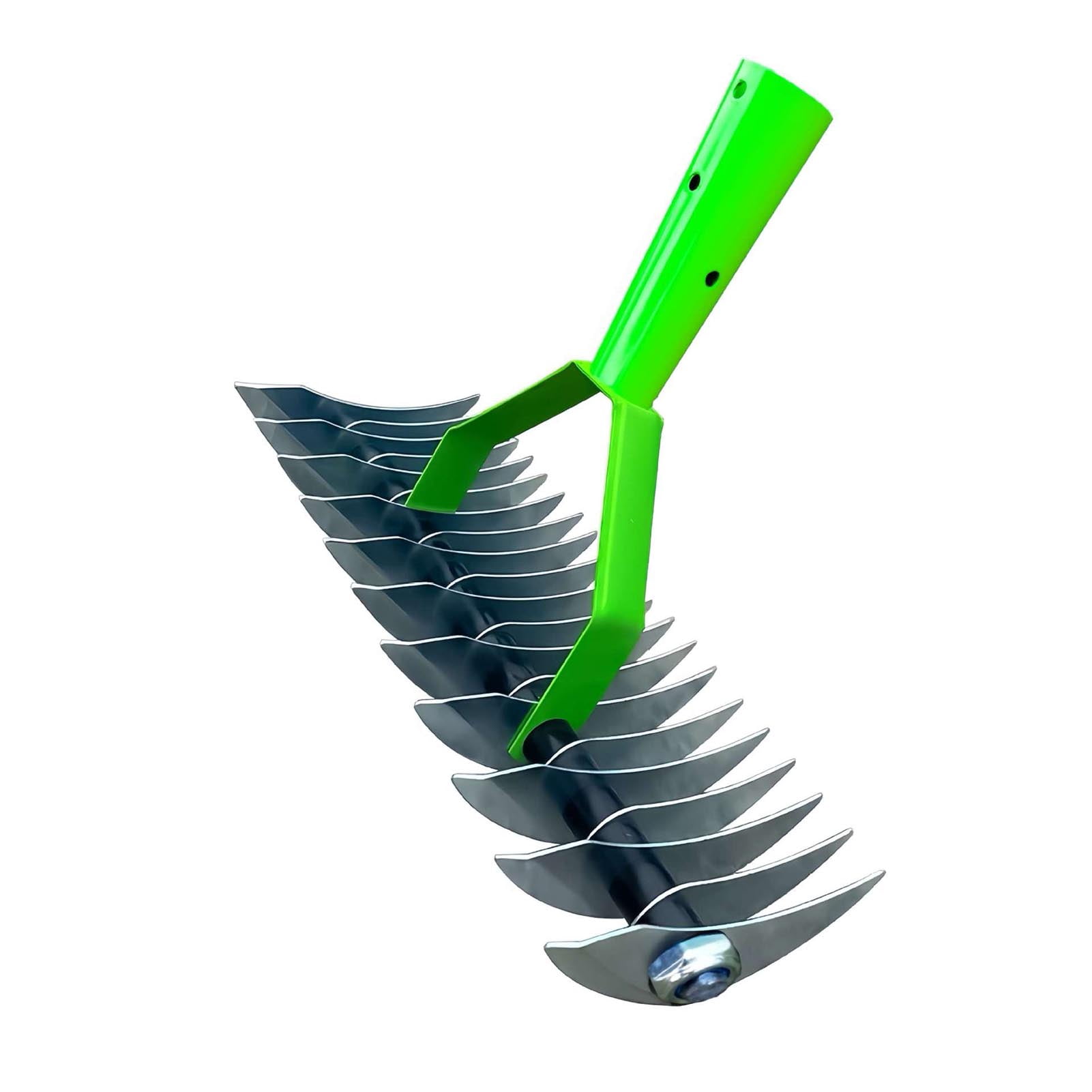 Pebbuoy Steel Tine Thatch Rake Soil Rake Cultivator Multi-Purpose ...