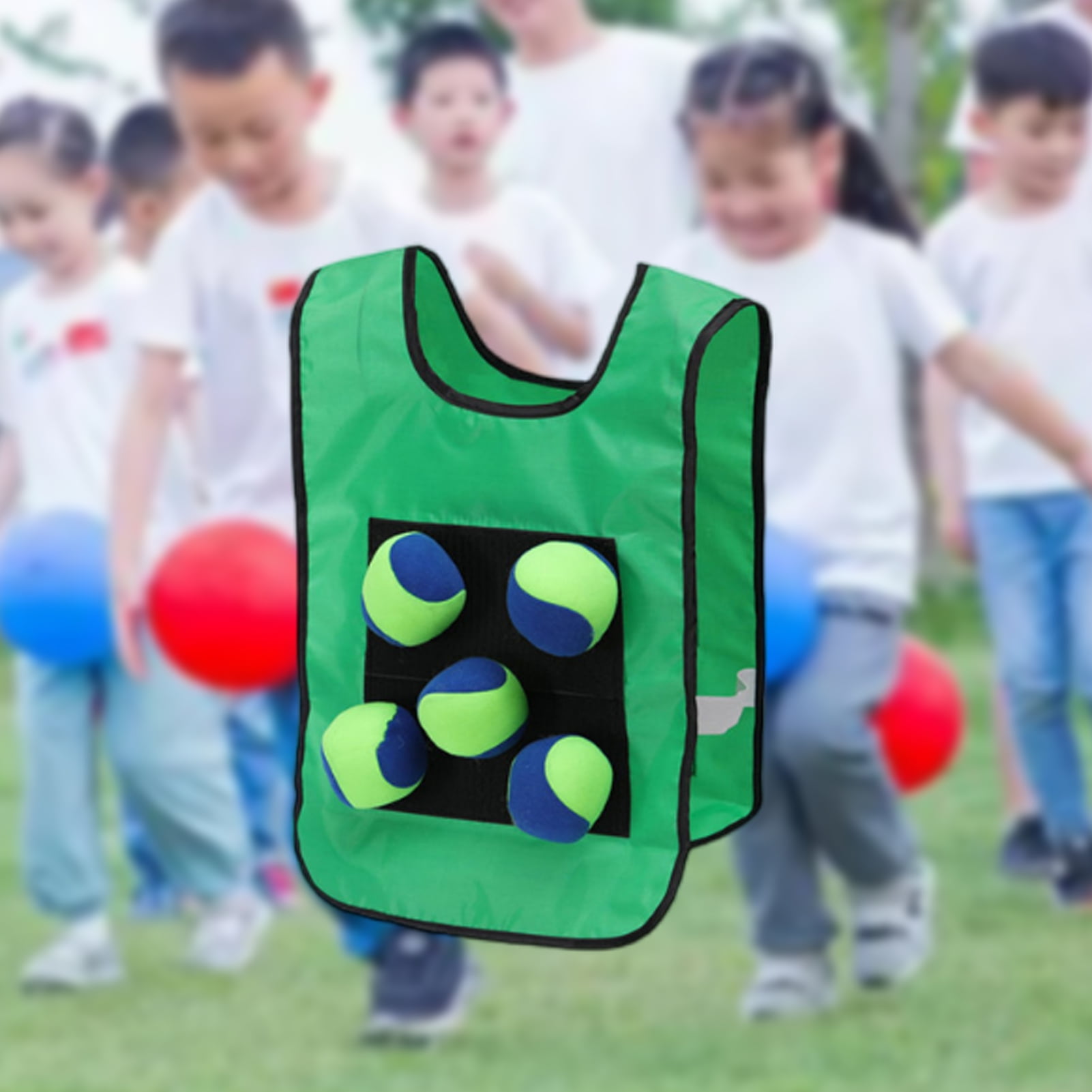 Pebbuoy Stick Ball Vest Dodgeball Game with 5 Soft Balls Parent-Child ...