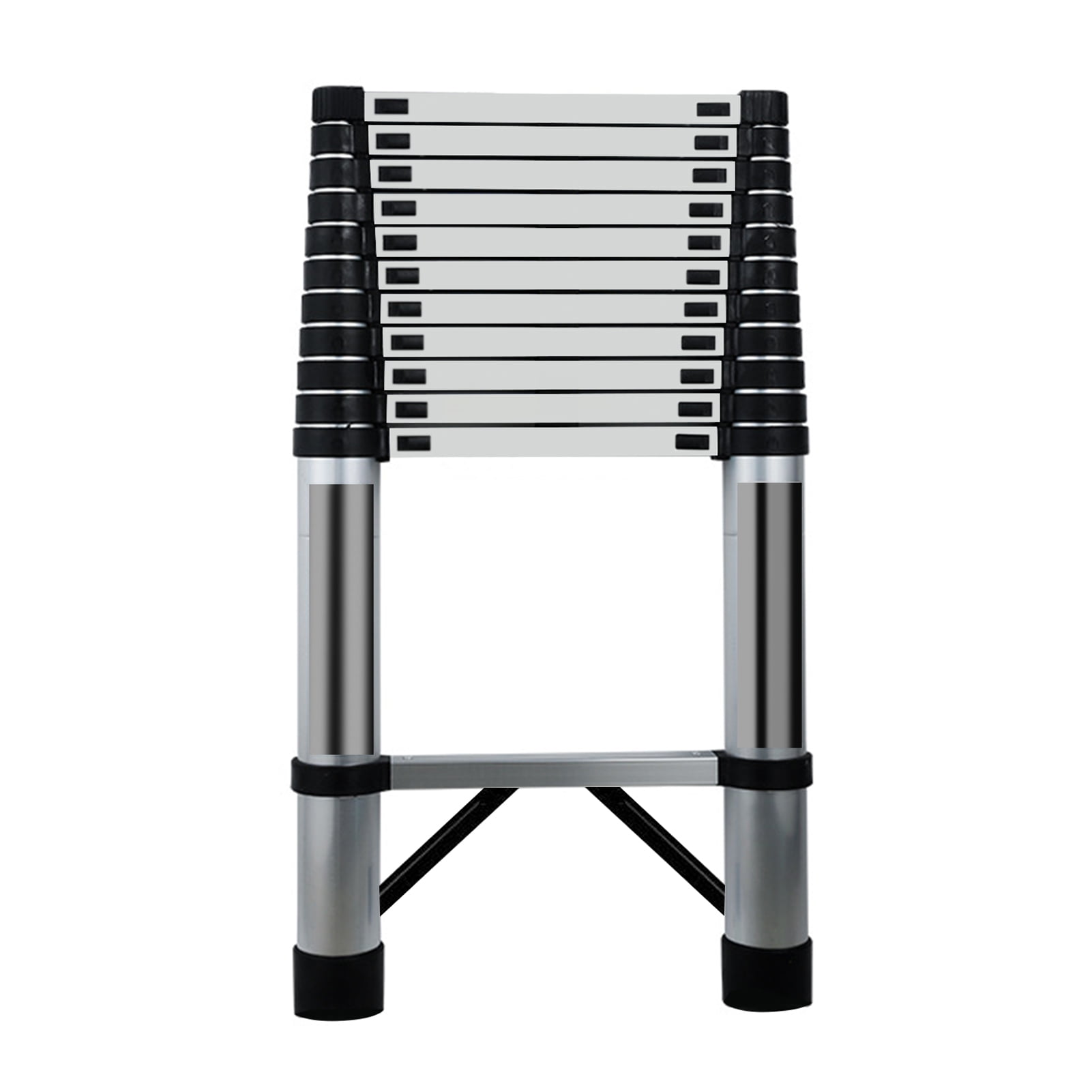 Pebbuoy Telescoping Extension Ladder, Stainless Steel Telescopic Ladder ...