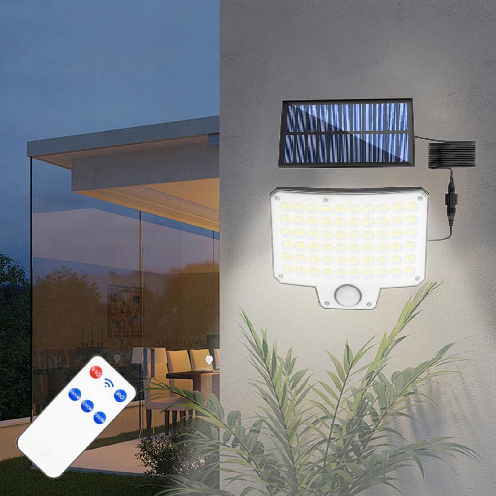 Pebbuoy Ultra-Bright Solar Light with Remote Control High Brightness 3 ...